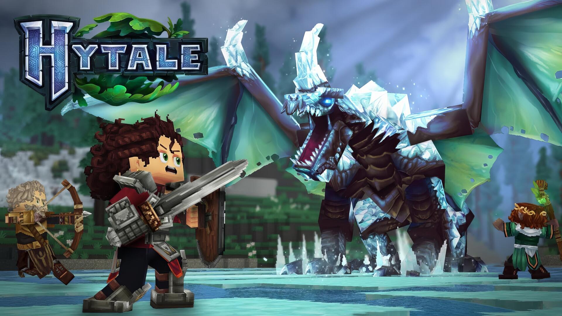 Hytale HD Wallpaper — Hero vs Frost Drake