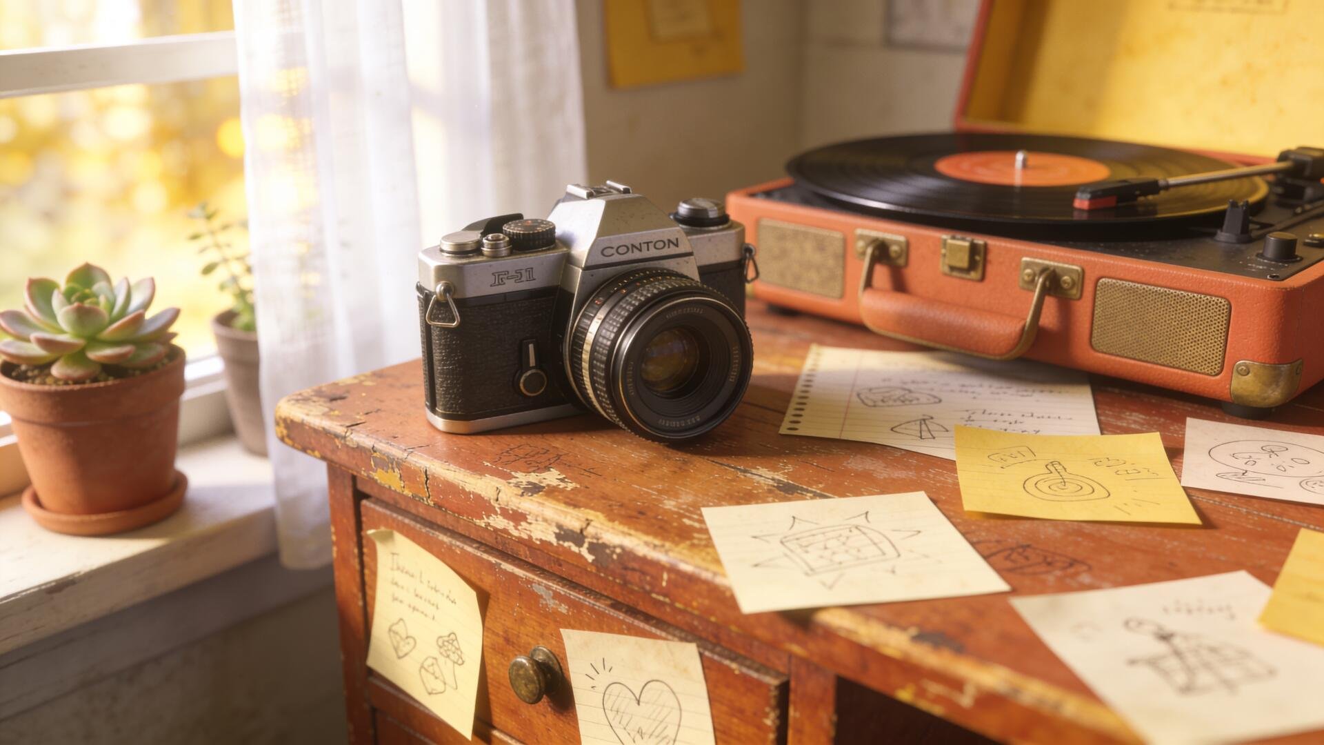 Sunlit Indie Nook — 4K Ultra HD Aesthetic Wallpaper by robokoboto ...