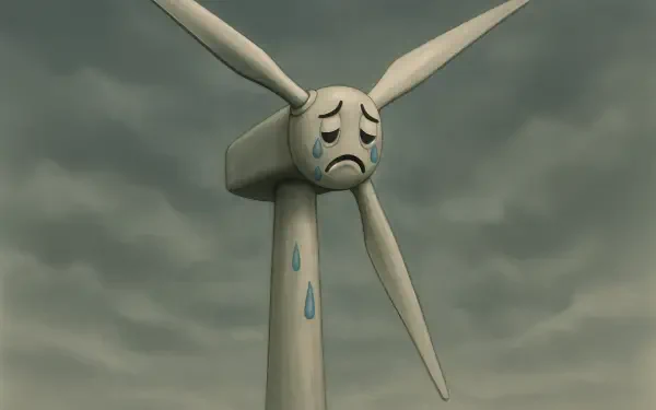 Crying Wind Turbine — 4K Ultra HD Wallpaper by QuantumCurator