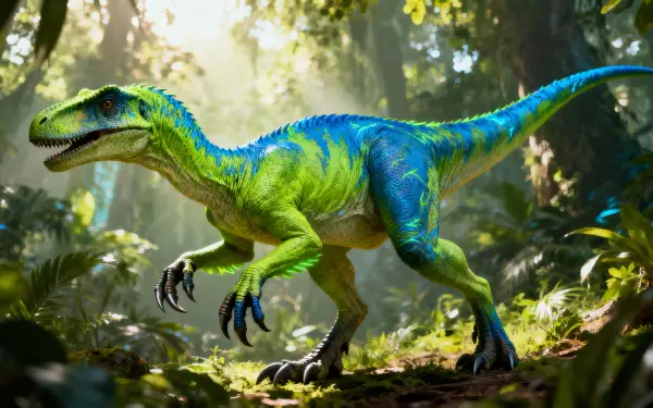 Emerald Velociraptor — 4K Ultra HD Wallpaper by QuantumCurator
