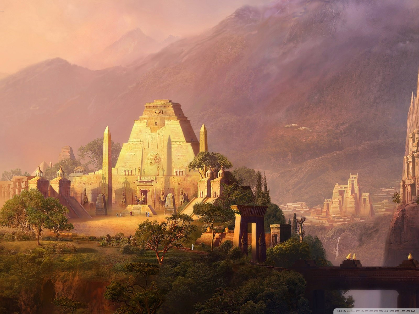 Enchanted Realms: Mystical Fantasy Landscape HD Wallpaper | 1600x1200 ...