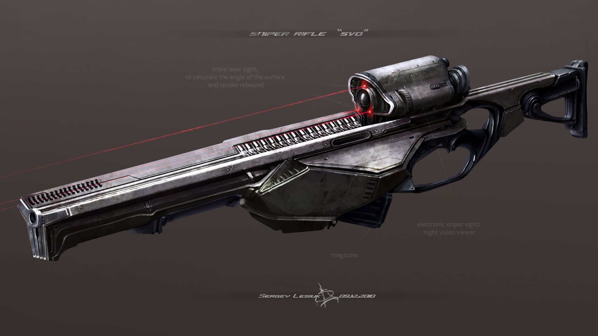 Download Sci Fi Weapon Laser Sight HD Wallpaper 1920x1080 Wallpaper
