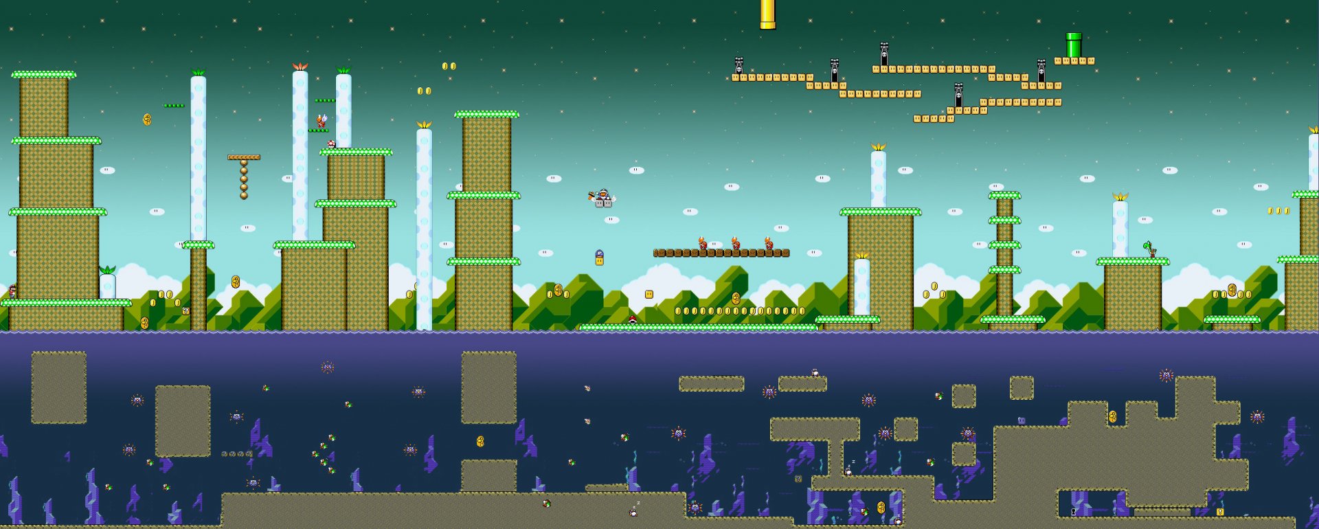 Super Mario Adventure: HD Video Game Landscape Wallpaper