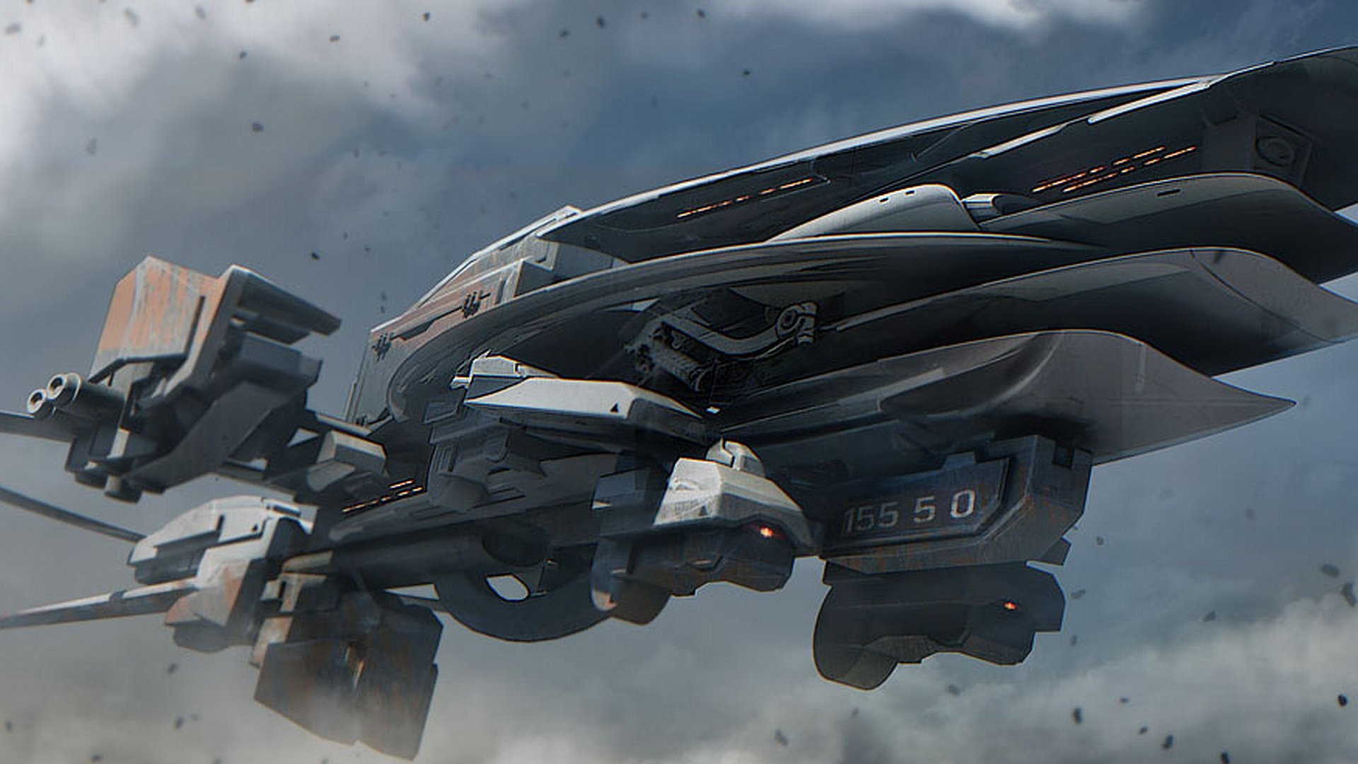 Futuristic Sci-Fi Spaceship HD Wallpaper