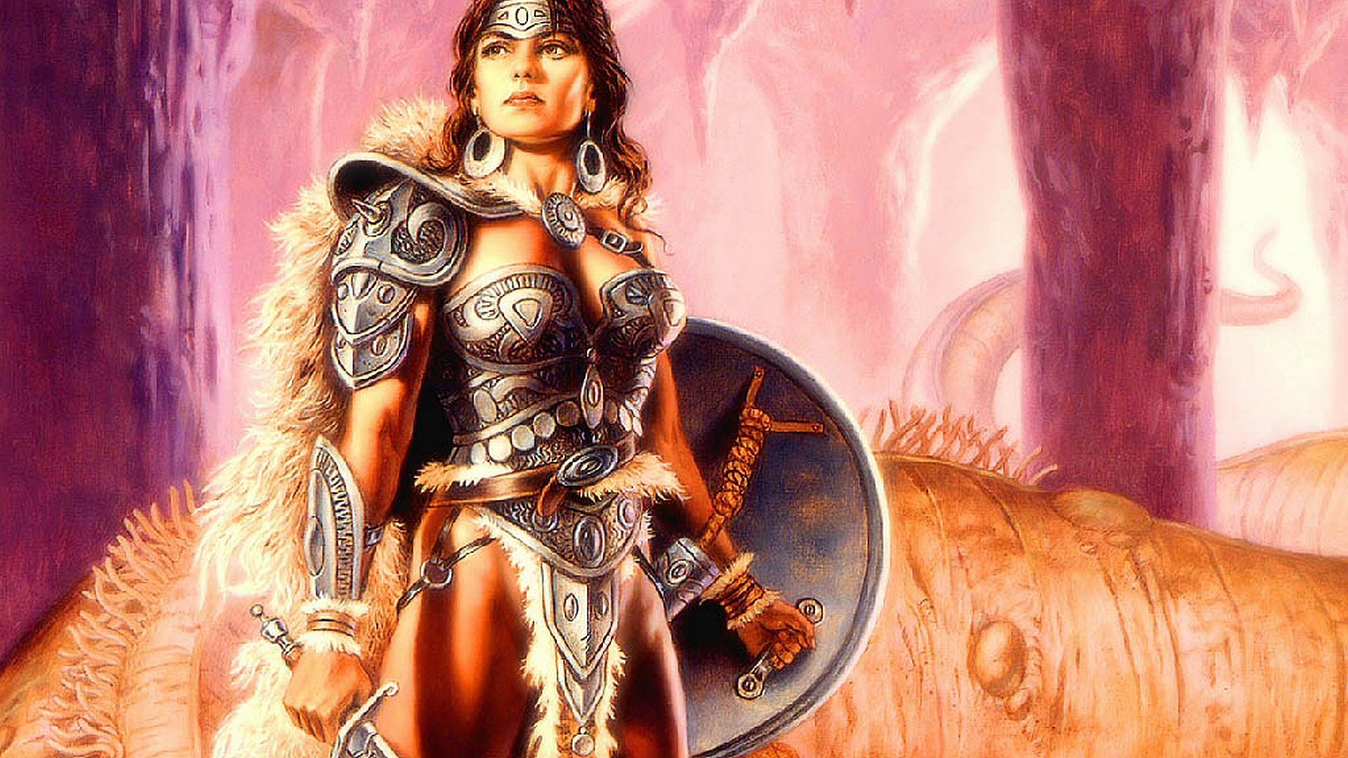 Epic Fantasy Woman Warrior HD Wallpaper by clyde caldwell