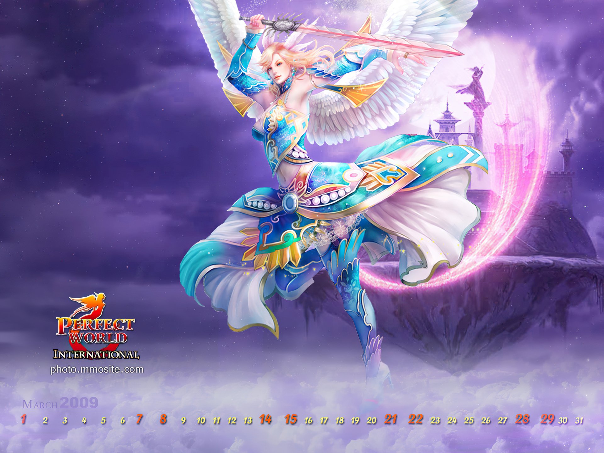 Perfect World HD Wallpaper: Ethereal Warrior in Action