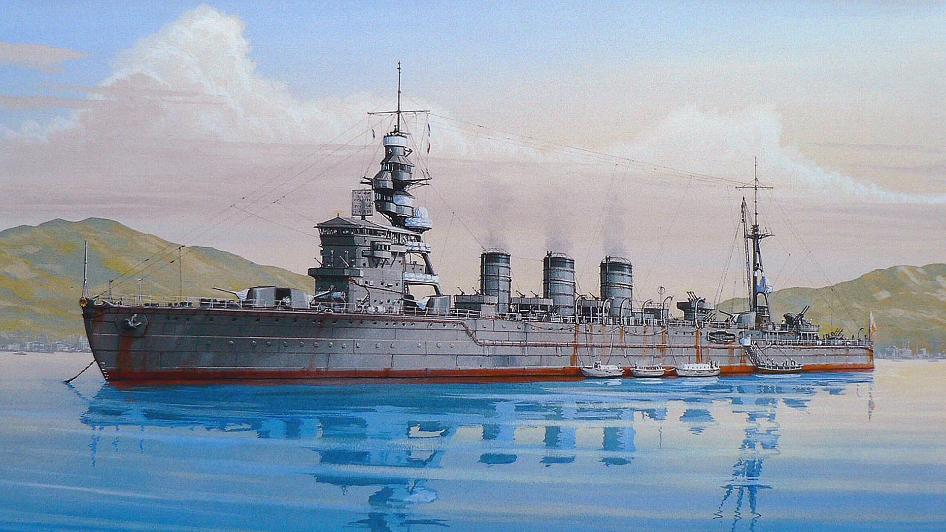 HD Military Warship: Majestic Naval Power on Calm Waters | 1920x1080 ...
