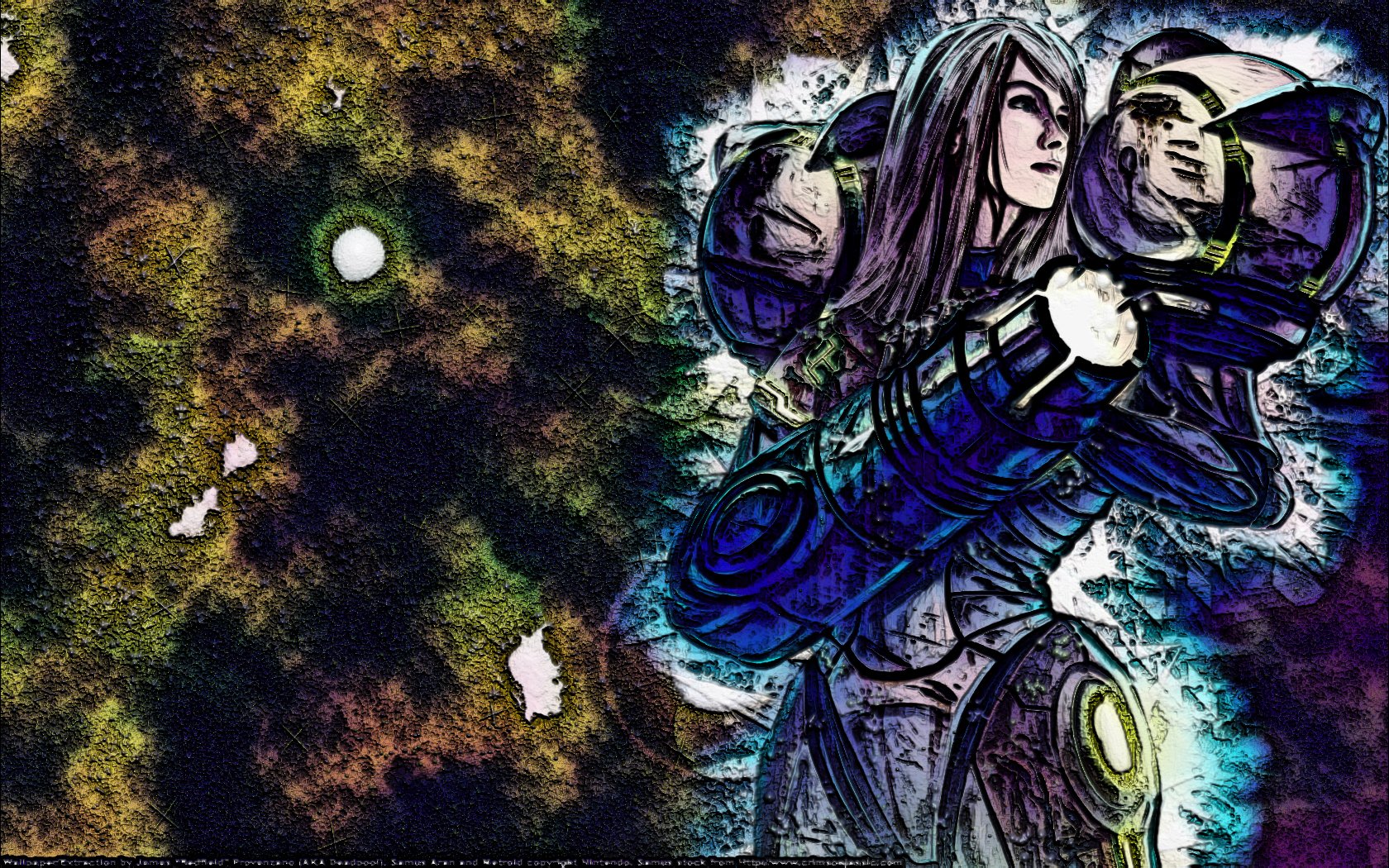 Samus at the Ready in Chalk by ApolloSerenus