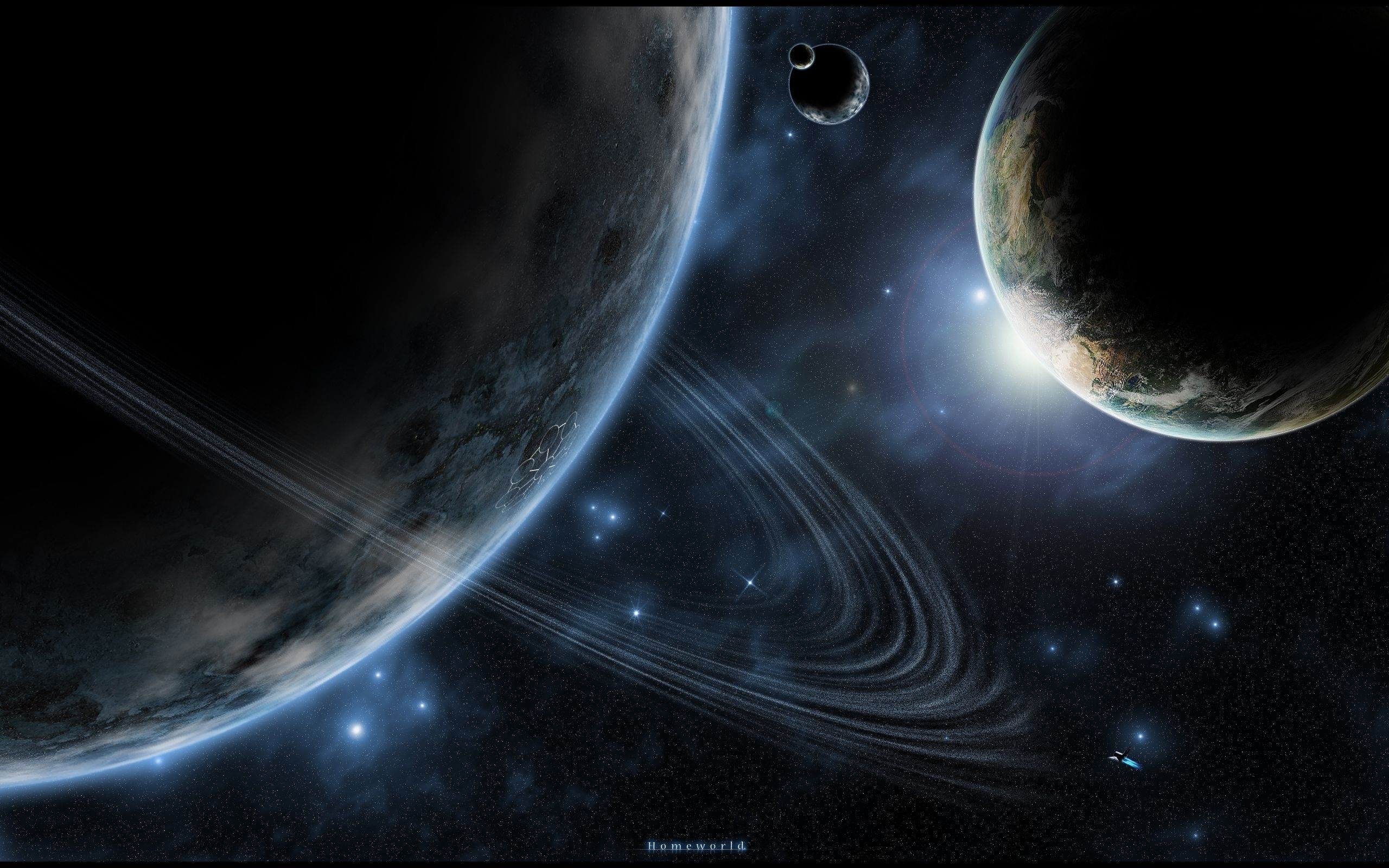 Download Space Sun Star Ring Light Sci Fi Planet HD Wallpaper