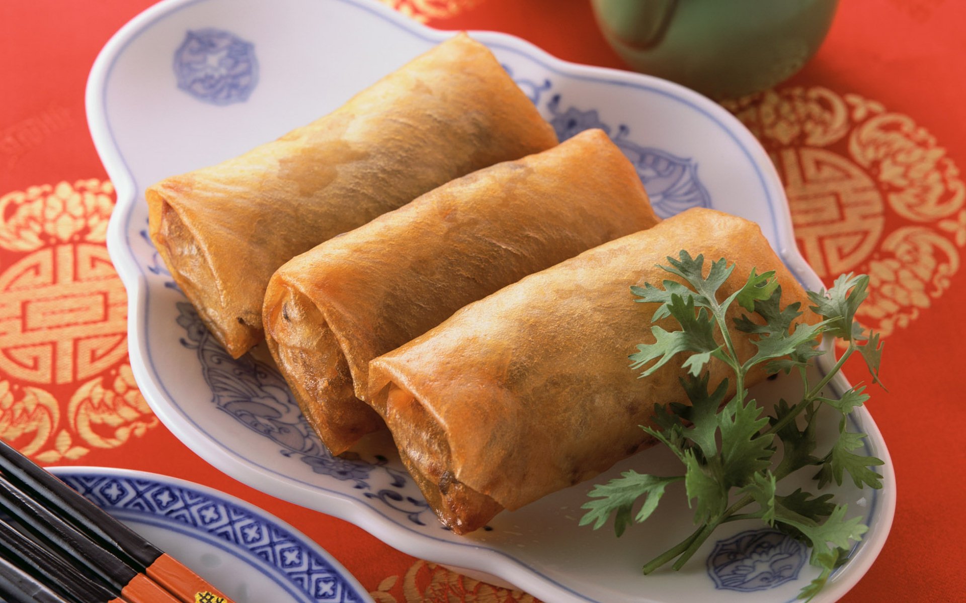 Crispy Chinese Spring Rolls HD Wallpaper – Delicious Asian Cuisine Delight