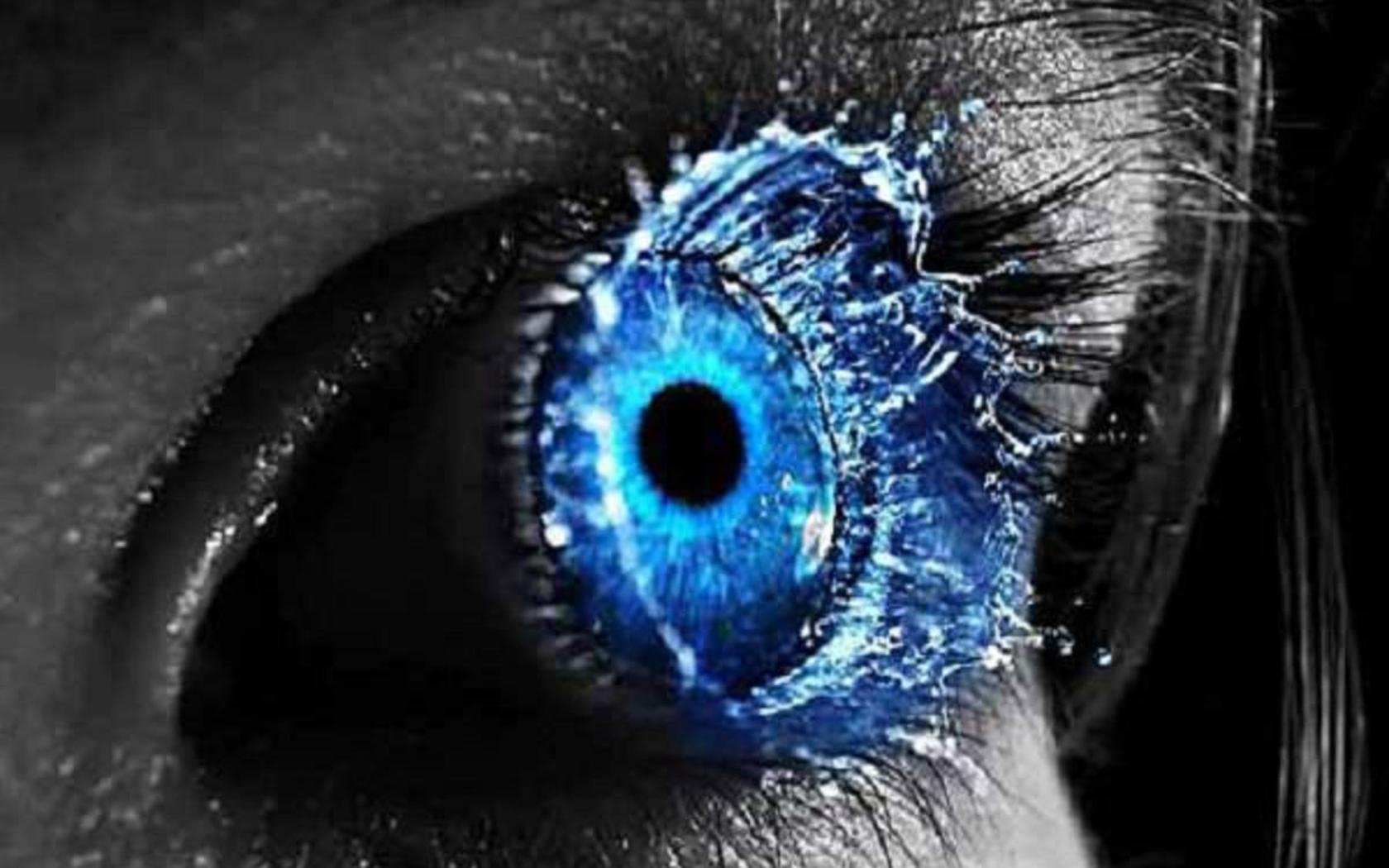HD Dark Eye: Frozen Blue Vision | 1680x1050 | Wallpaper Abyss