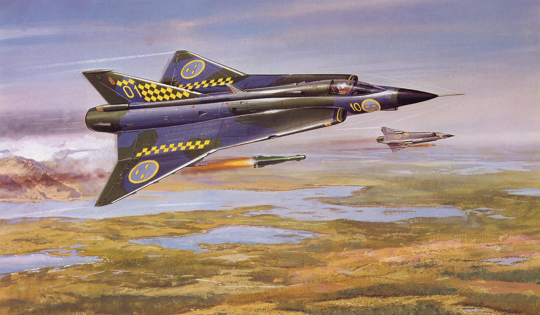 Saab 35 Draken Jet Fighter – HD Military Aviation Wallpaper