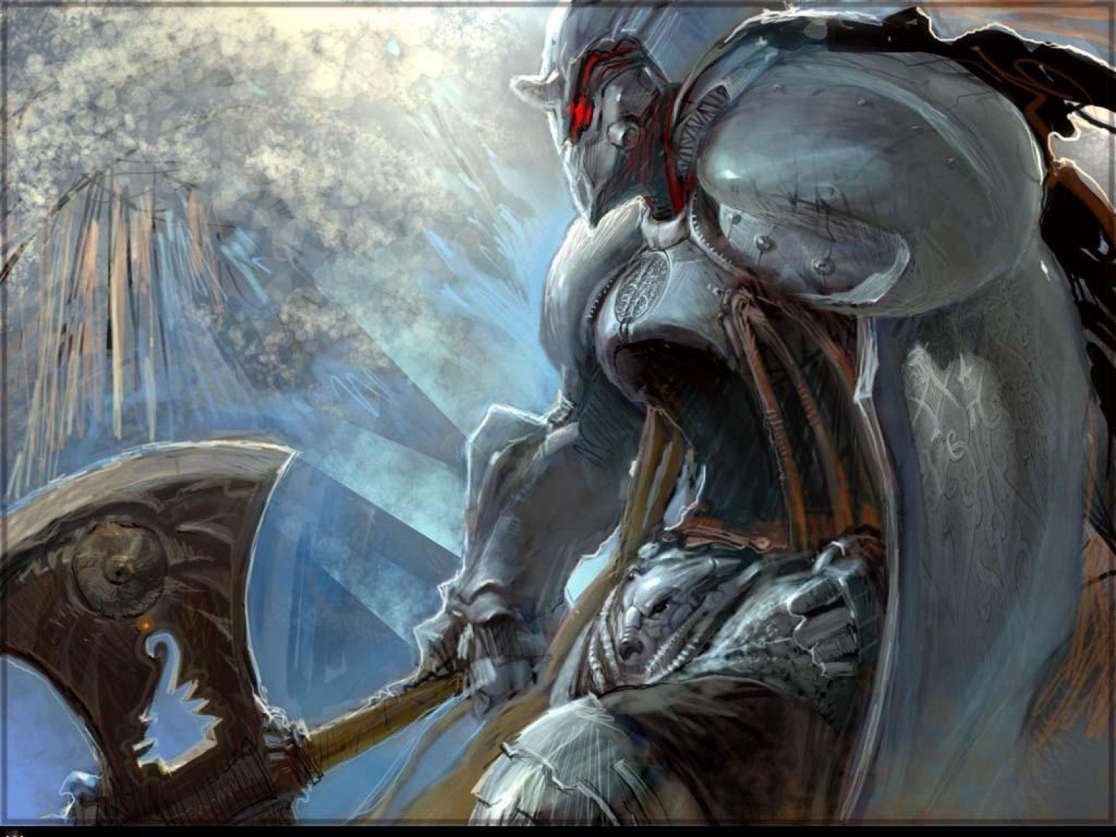 Epic Fantasy Warrior HD Wallpaper: Legendary Battle Ready | 1600x1200 ...