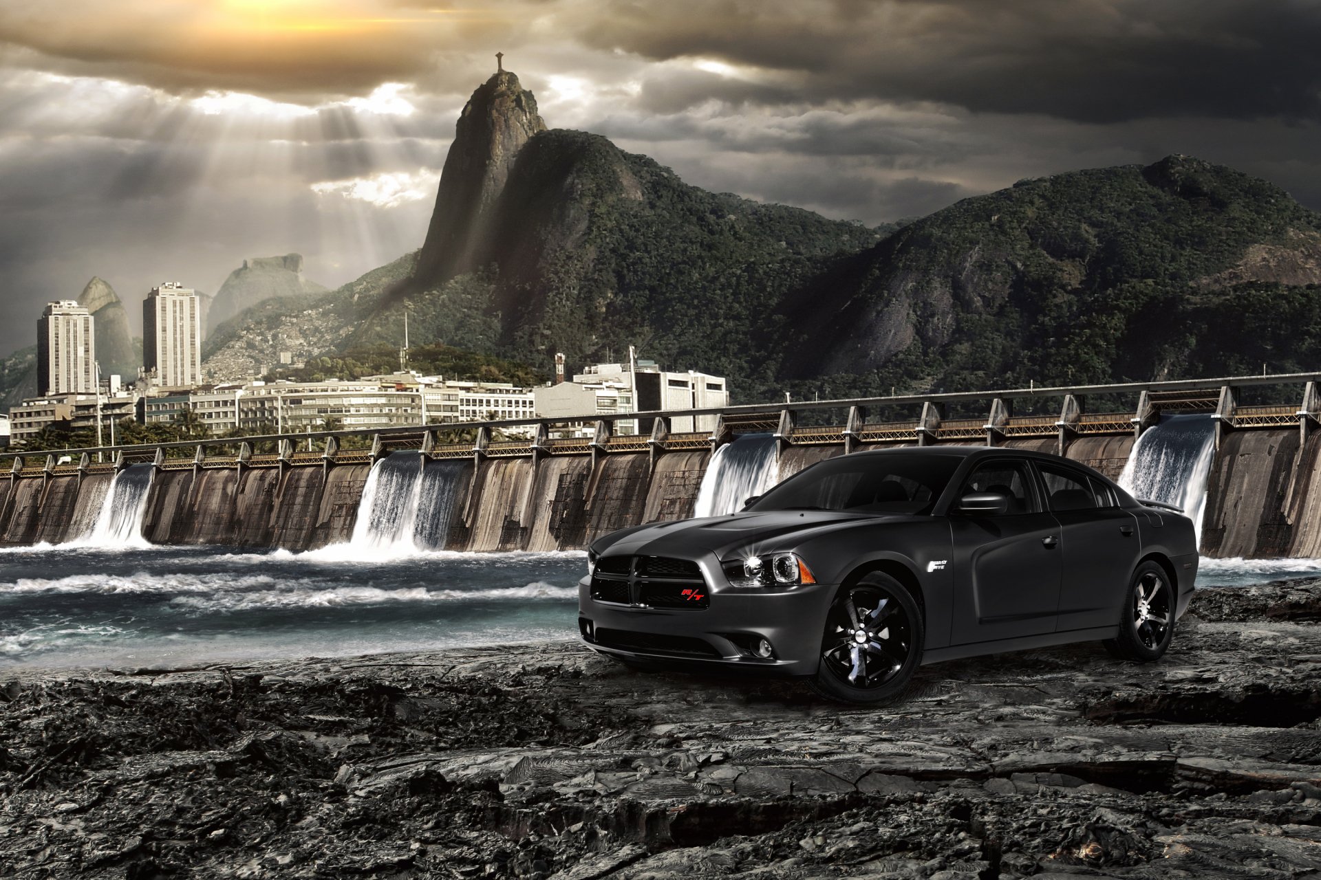Power and Precision: HD Car Wallpaper with Majestic Backdrop
