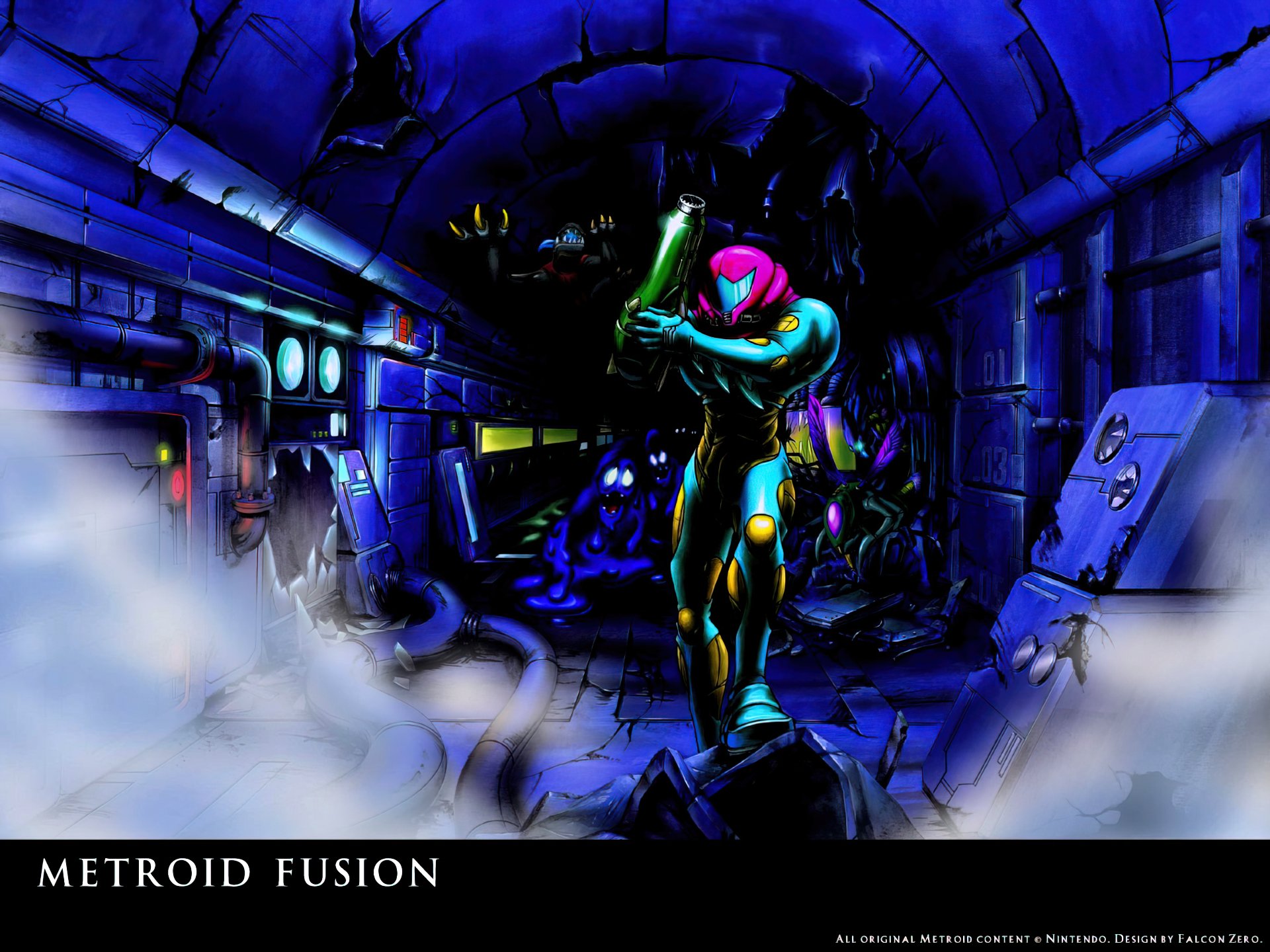 Samus Aran in Metroid Fusion – HD Video Game Wallpaper