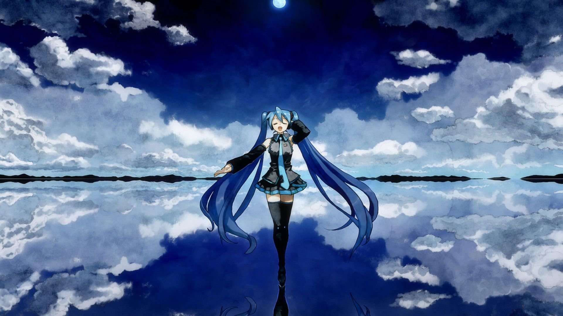 Download Sky Night Hatsune Miku Anime Vocaloid Anime Night Sky Anime HD ...