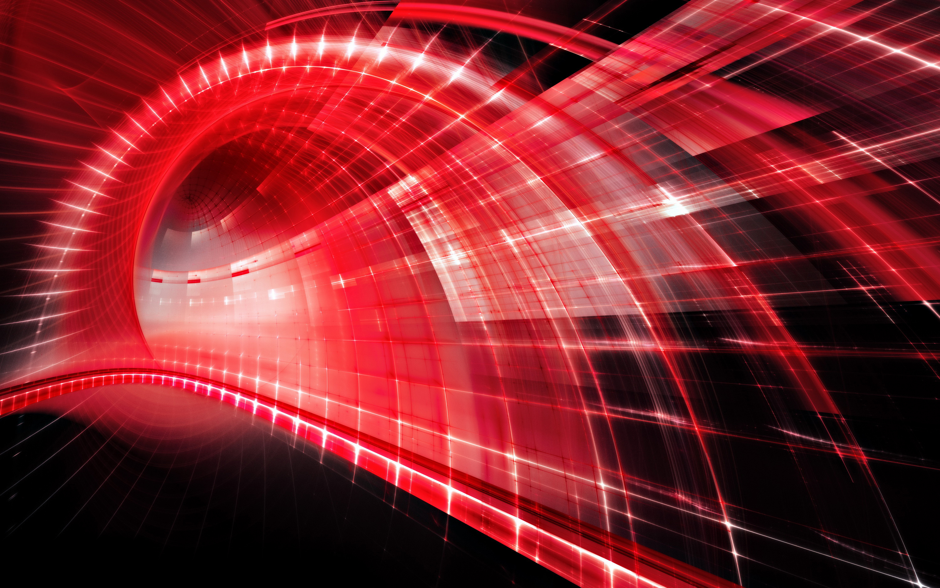 Dynamic Red Waves: An Artistic HD Wallpaper