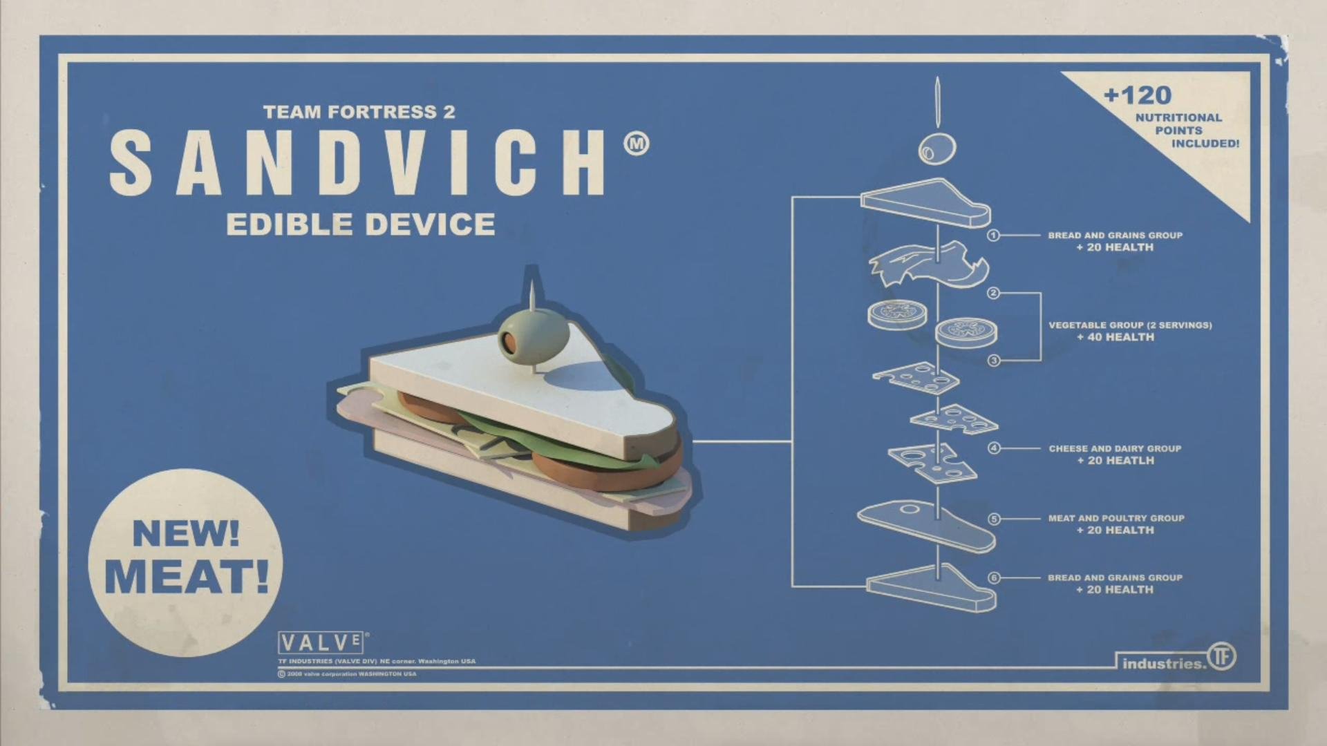 Sandvich Blueprint — Team Fortress 2 HD Wallpaper | 1920x1080 ...