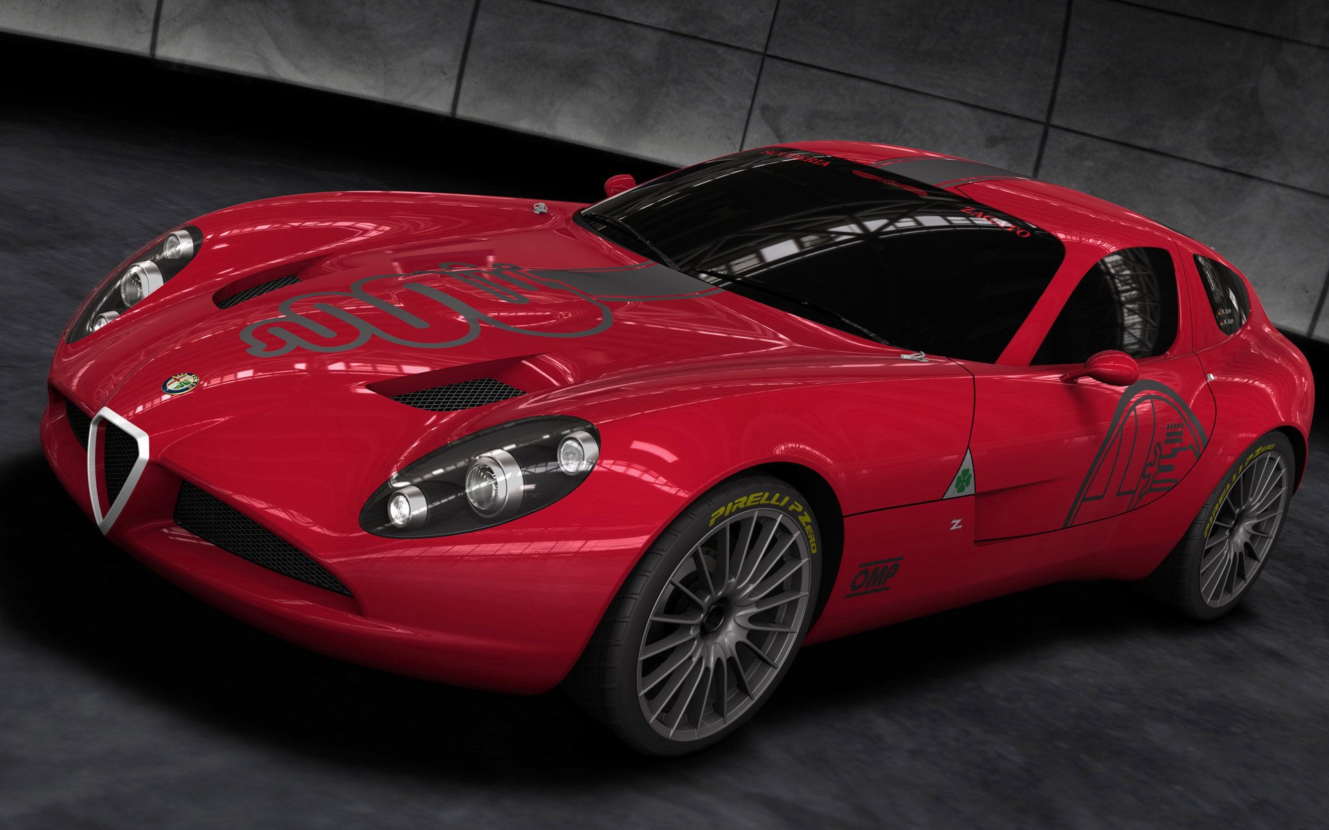 Alfa Romeo Zagato TZ3: Scarlet Racer HD Wallpaper