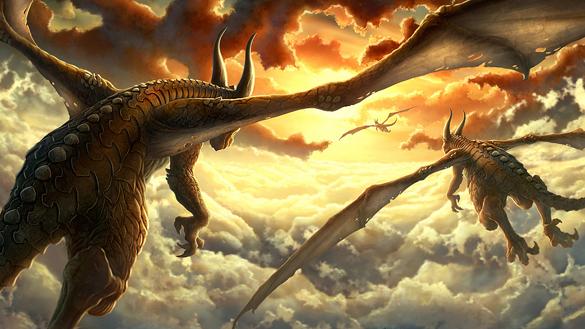 Epic Fantasy Dragon Flight - HD Wallpaper by Kerem Beyit