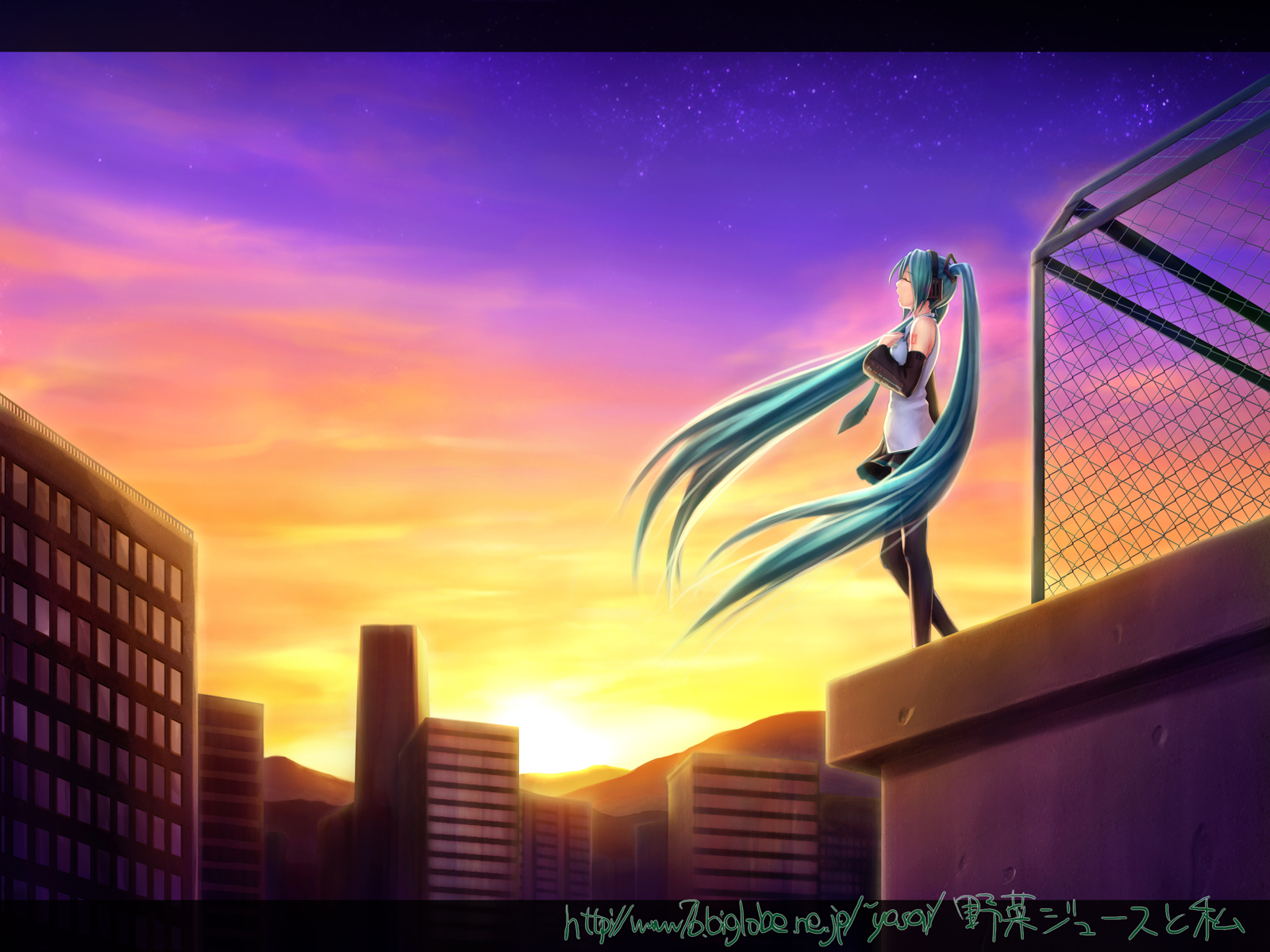 Download Sky Hatsune Miku Anime Vocaloid Wallpaper