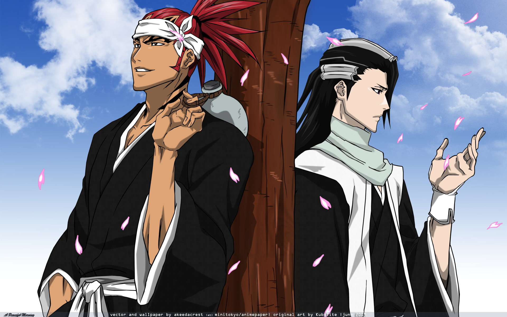 Download Byakuya Kuchiki Renji Abarai Anime Bleach HD Wallpaper