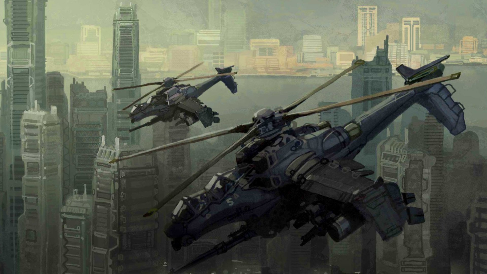 Futuristic Helicopter Gunship