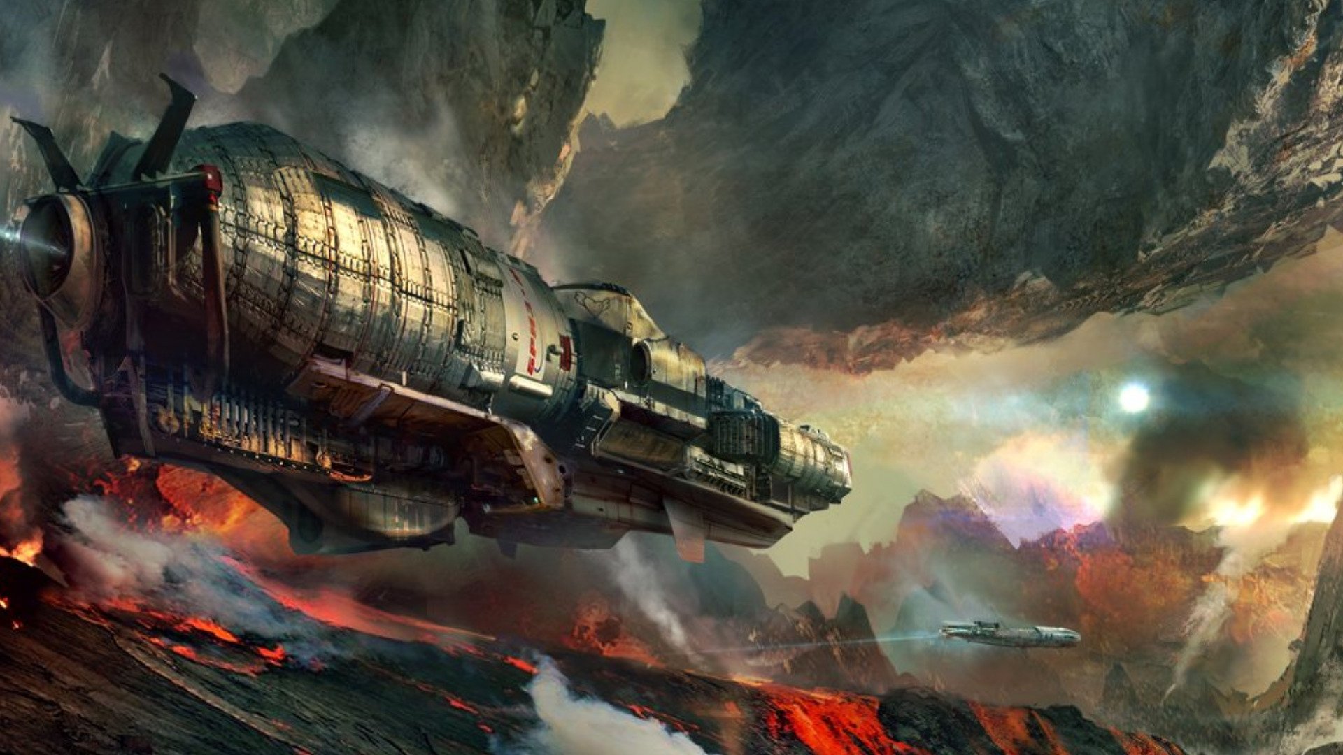 Epic Sci-Fi Spaceship HD Wallpaper: Journey Through the Cosmic Abyss