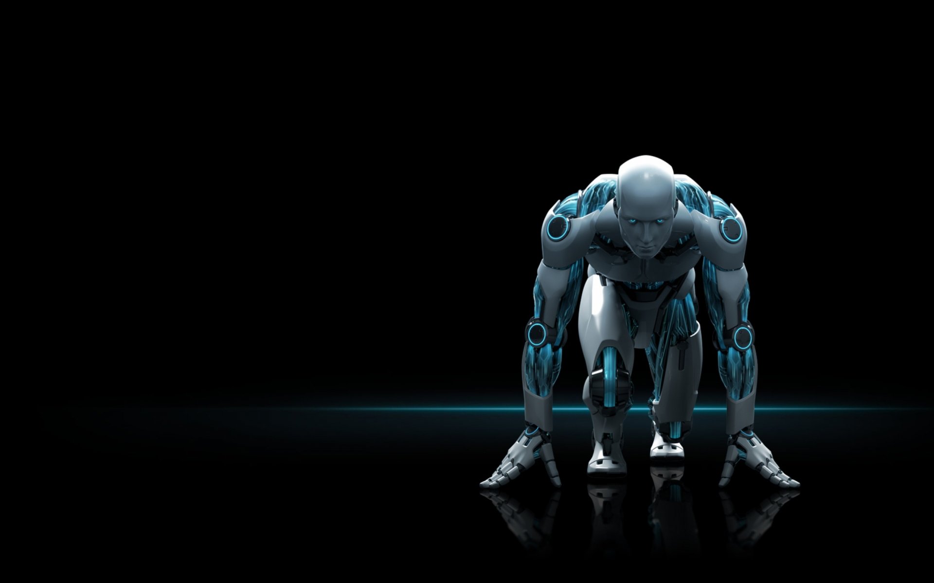 Futuristic Sci-Fi Robot Ready to Race – HD Wallpaper