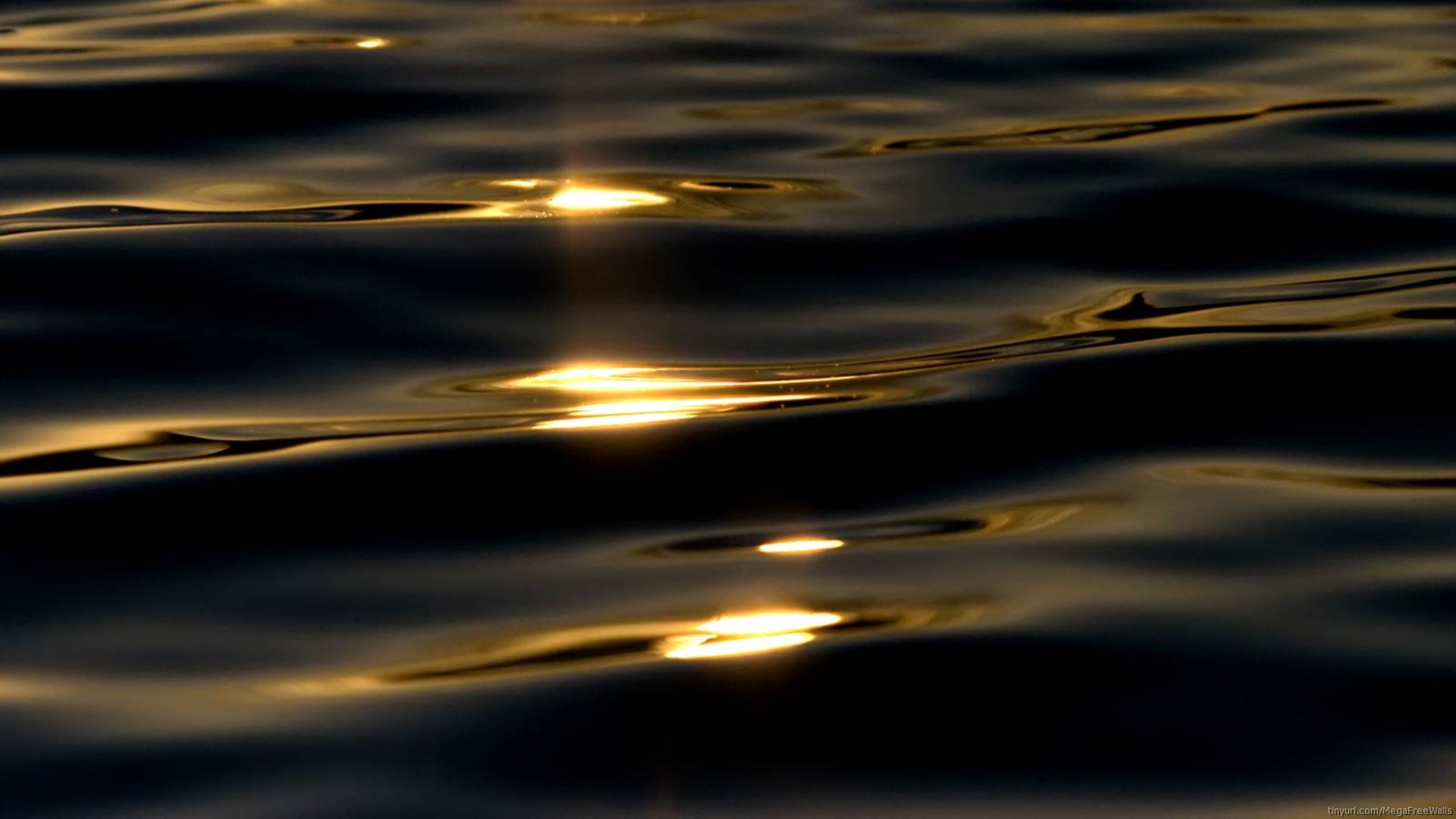 Gilded Ripples: HD Water Wallpaper