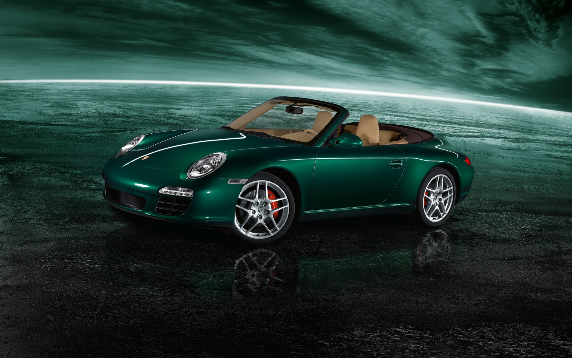 Stunning Green Porsche HD Wallpaper