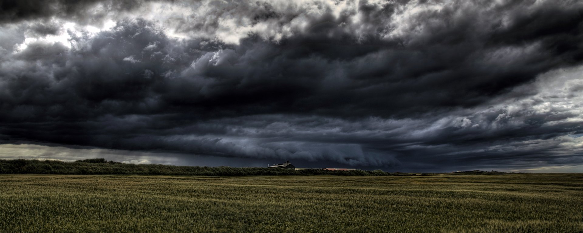 Storm Clouds Over Open Fields - HD Nature Wallpaper