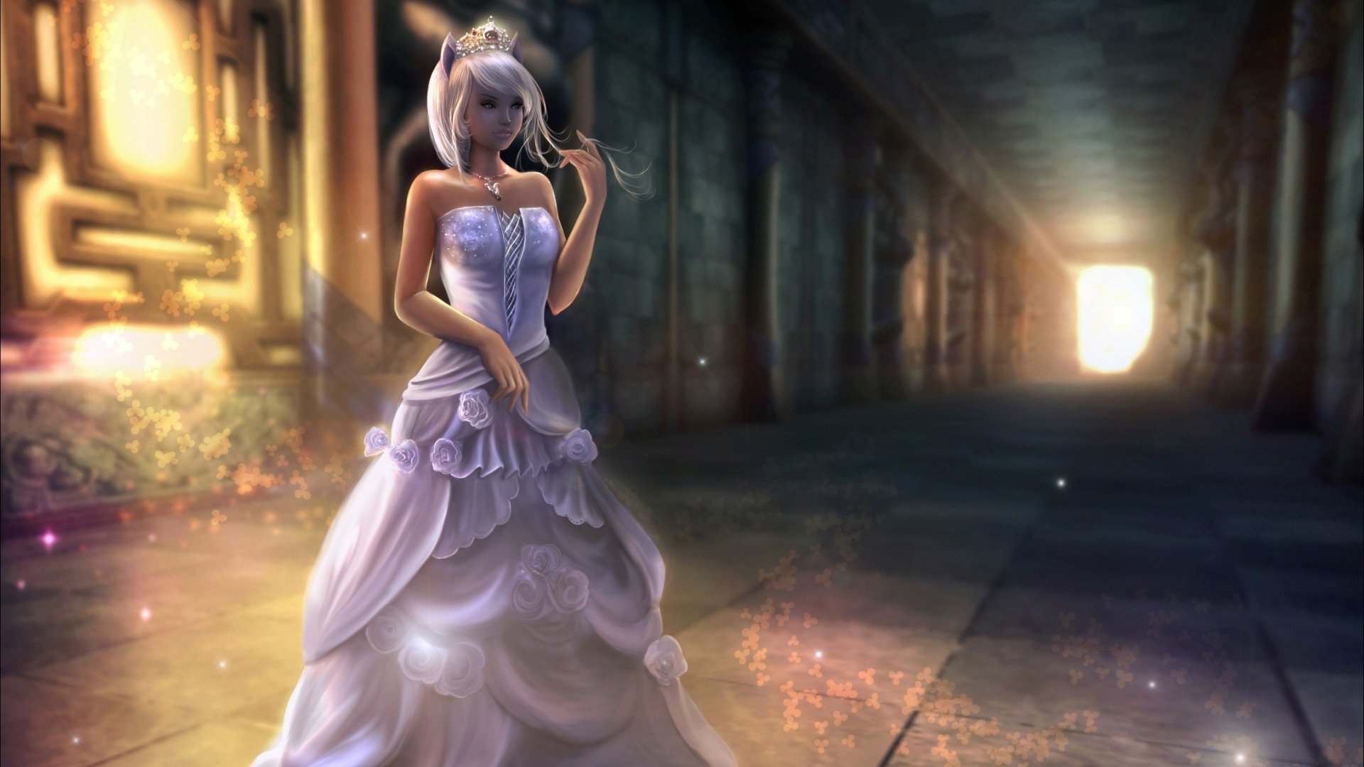 Moonlit Enchantress — Fantasy Woman HD Wallpaper | 2434x1369 ...