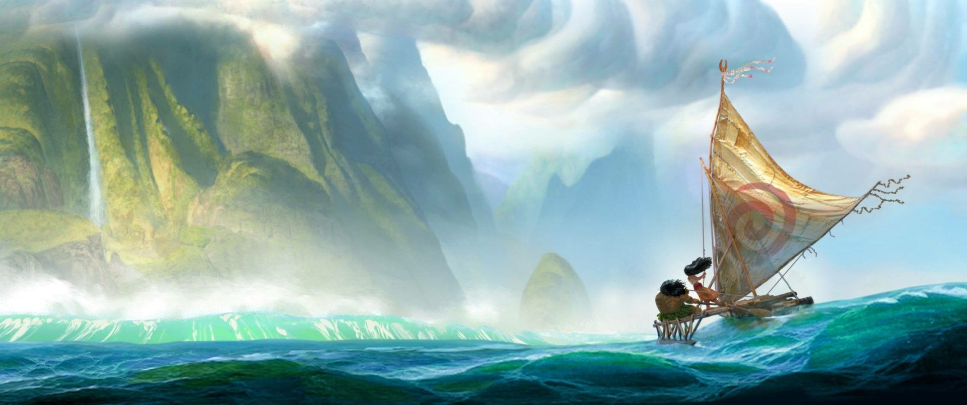 Moana's Adventure: HD Wallpaper Featuring Maui and Moana