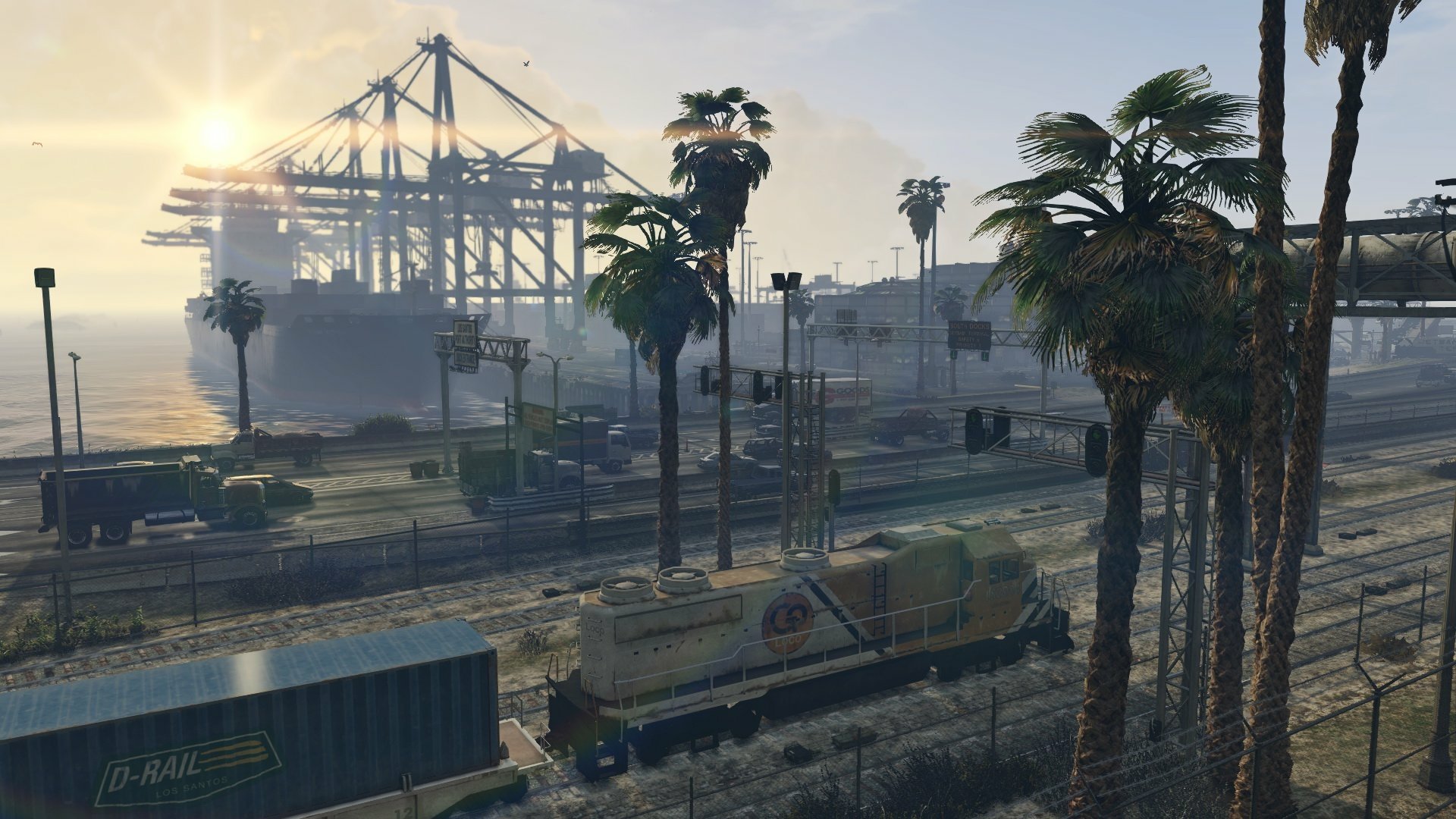 HD Wallpaper: Train Scene from Grand Theft Auto V
