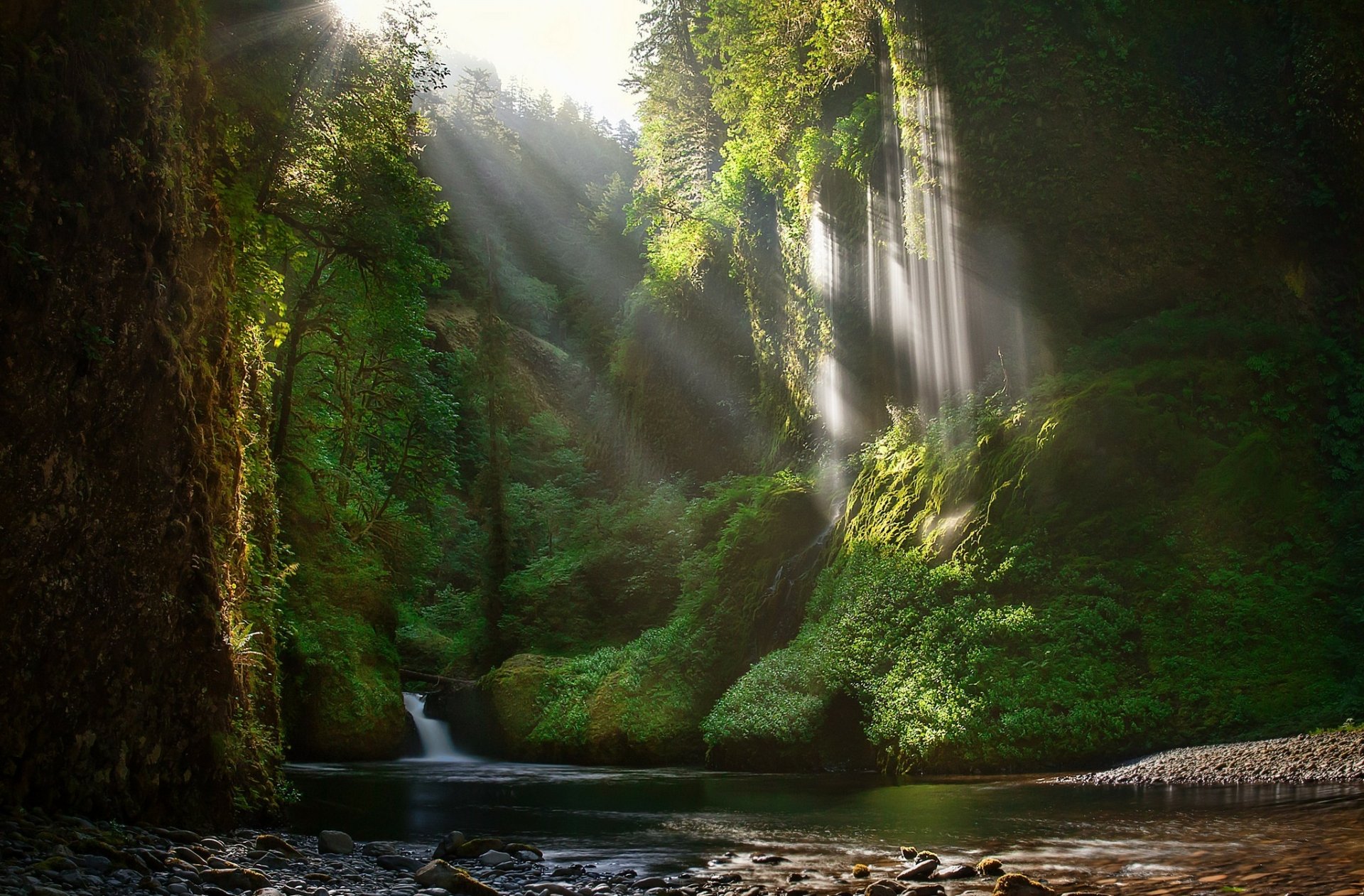 Sunbeam Falls — HD Nature Waterfall Wallpaper | 2048x1345 | Wallpaper Abyss