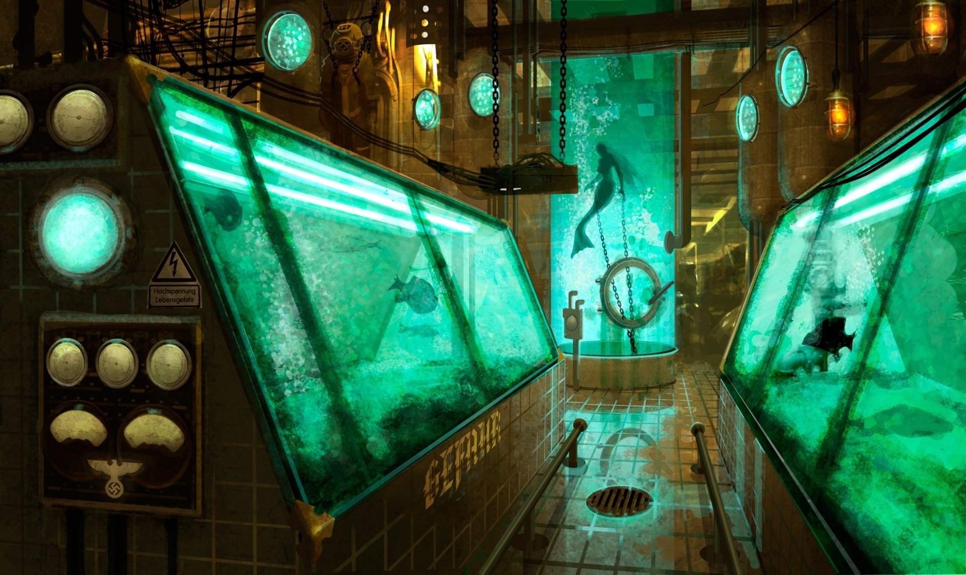 Mermaid Fantasy in a Fish Laboratory - HD Wallpaper by Mike Weaver
