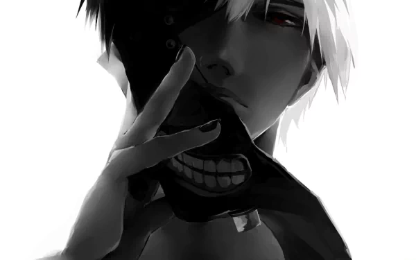 Tokyo Ghoul HD Wallpaper: Ken Kaneki Portrait by 夜夜袭魔 (pixiv)