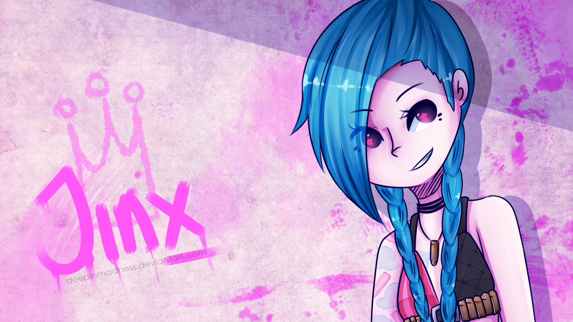 Jinx Unleashed: Legendary HD League of Legends Wallpaper by Koufferissu