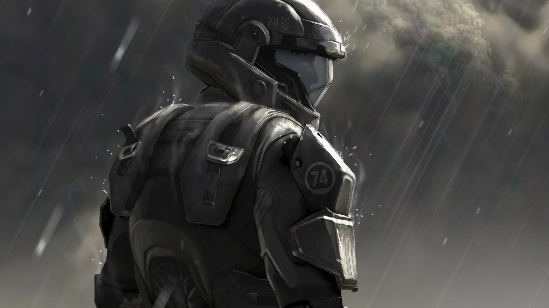 Epic Halo HD Wallpaper: Legendary Spartan in the Storm | 1920x1080 ...
