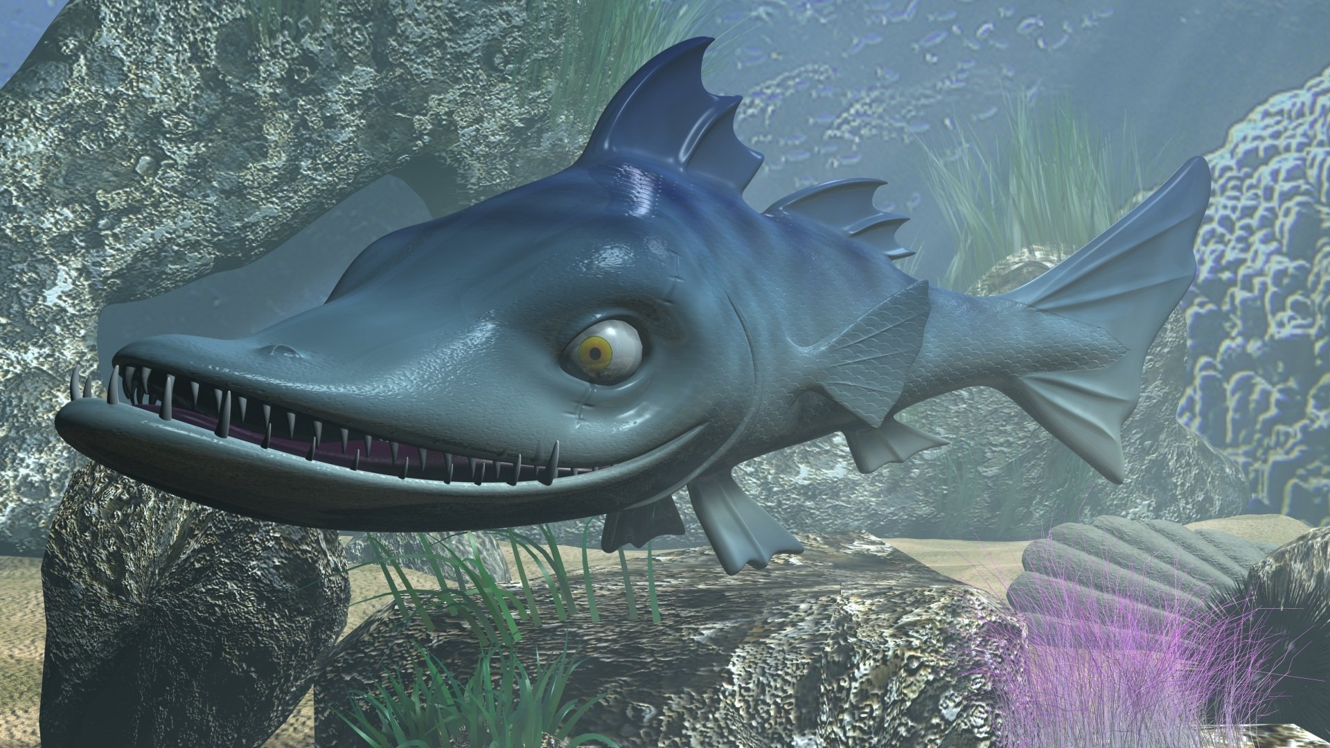 Smiling Barracuda Cartoon
