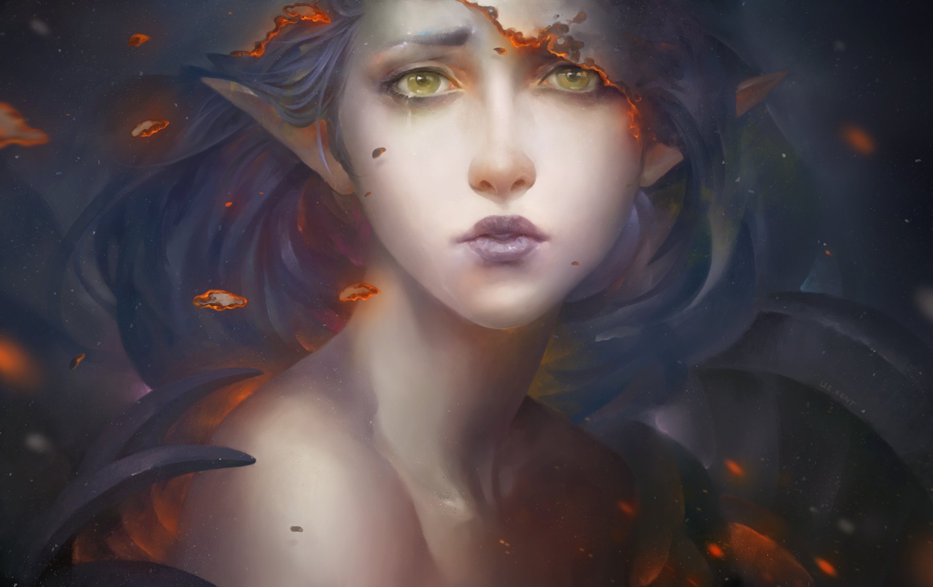 Enigmatic Elf: A Stunning HD Fantasy Wallpaper by Lee KenT
