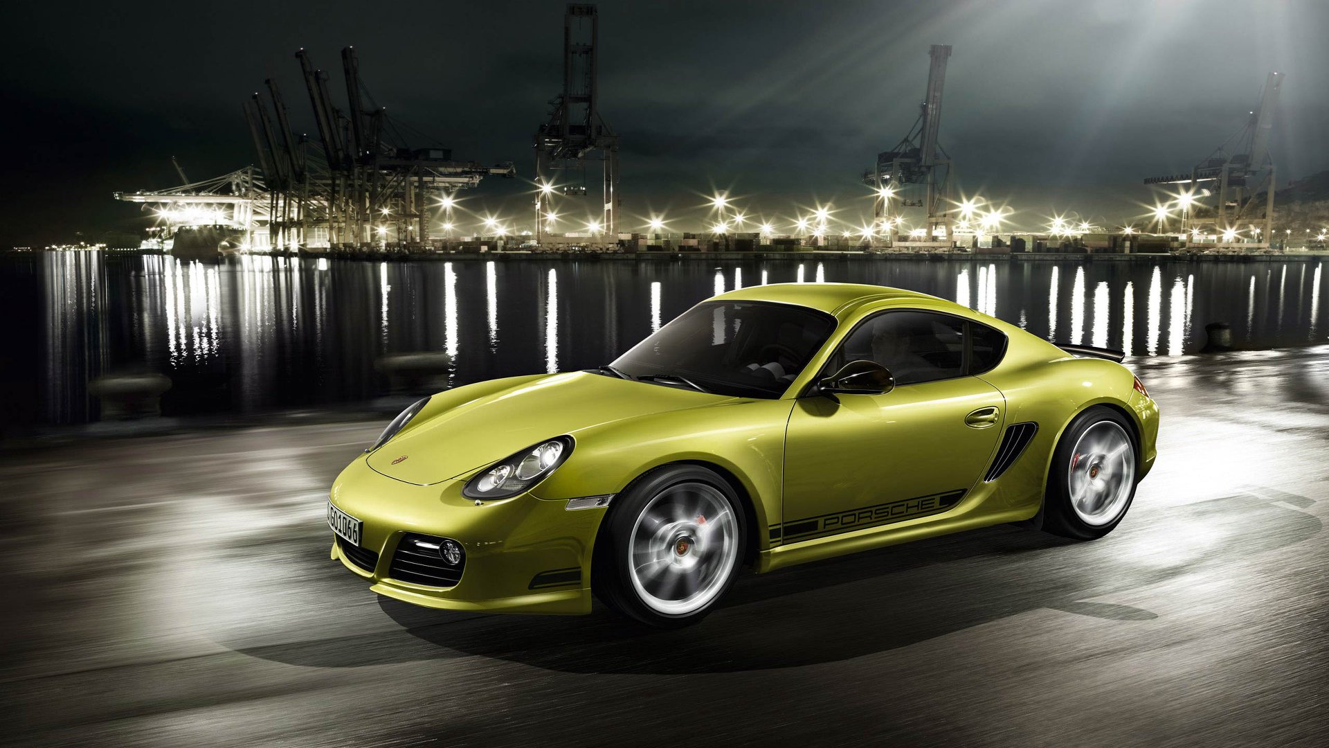 Download Green Car Car Porsche Porsche Cayman Vehicle Porsche Cayman R ...