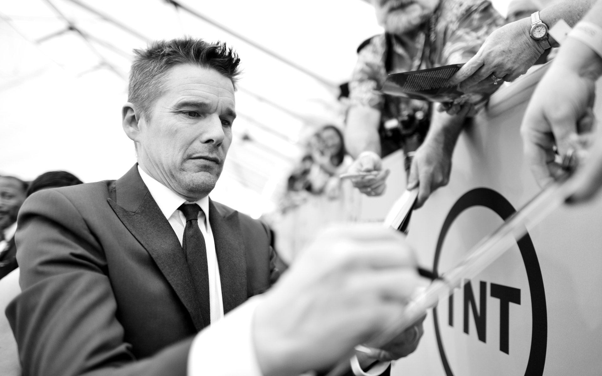 Download Black & White Actor American Celebrity Ethan Hawke HD Wallpaper