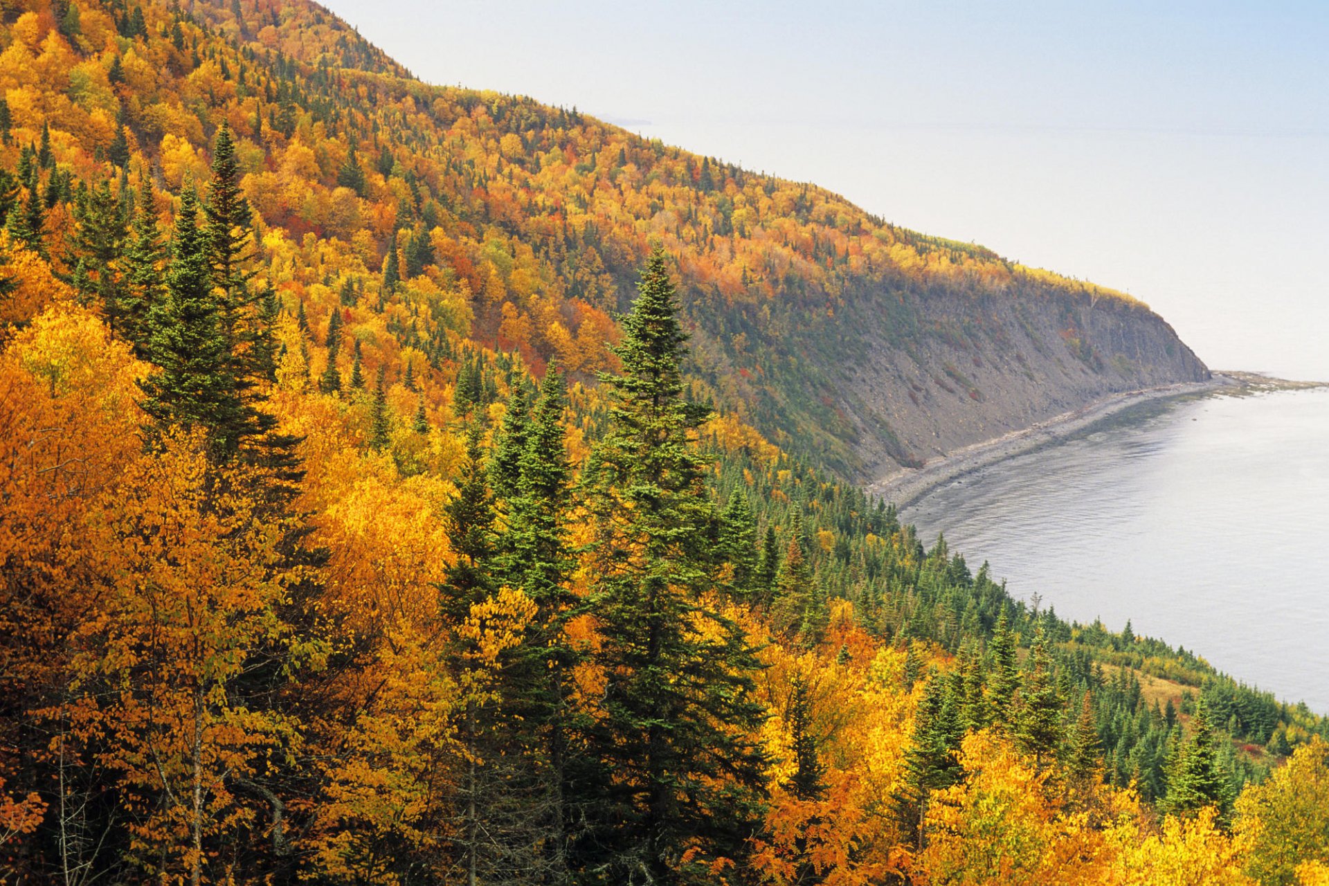 Autumn Ridge Coastline — HD Mountain Nature Wallpaper