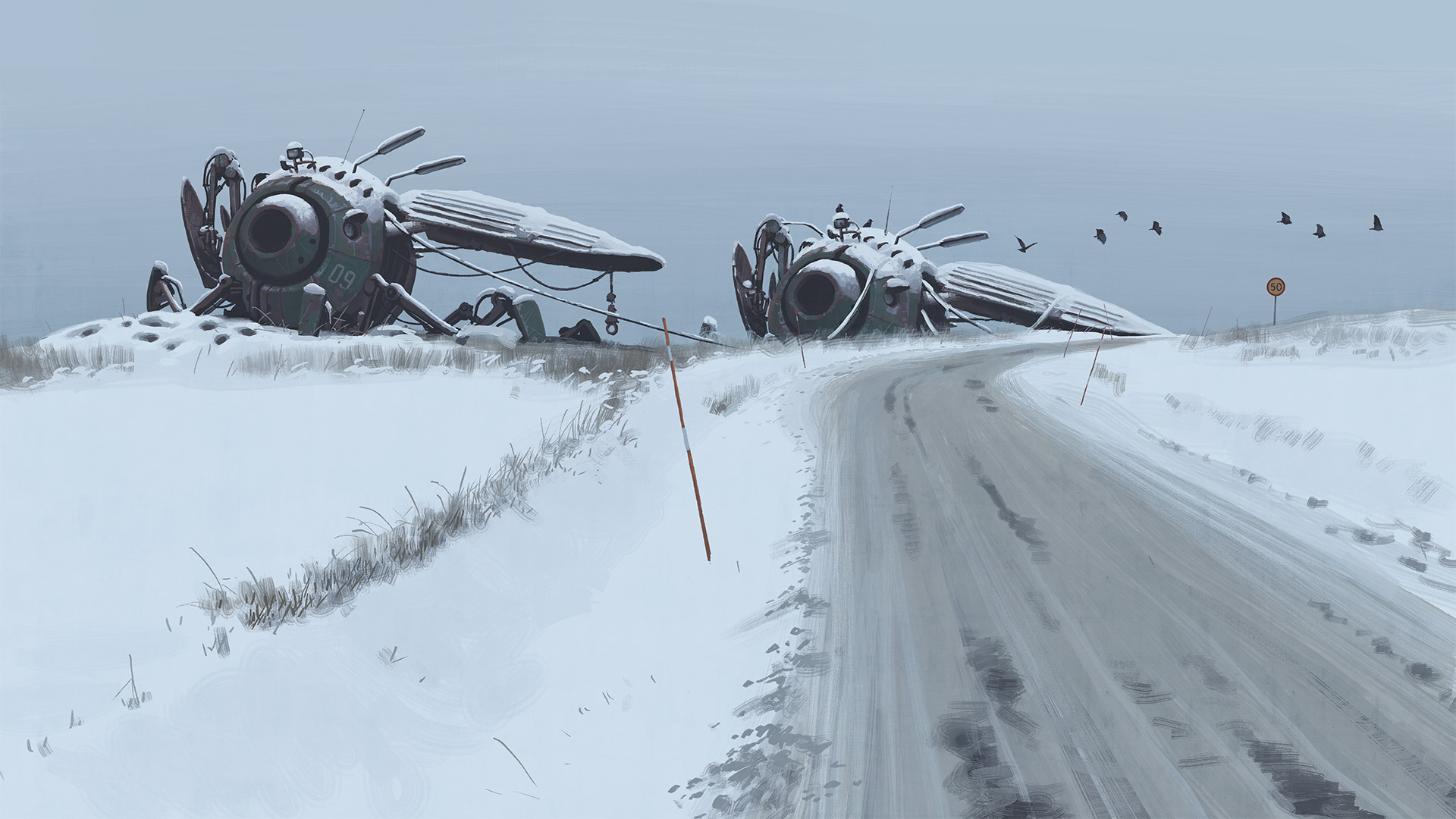 Forgotten Futures: A Stunning Sci-Fi HD Wallpaper Landscape by Simon ...