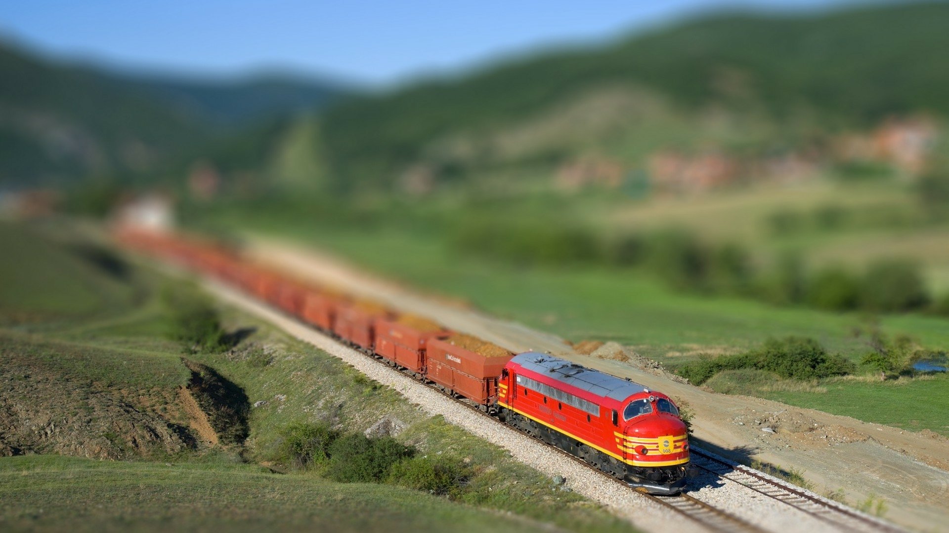 Download Train Photography Tilt Shift HD Wallpaper