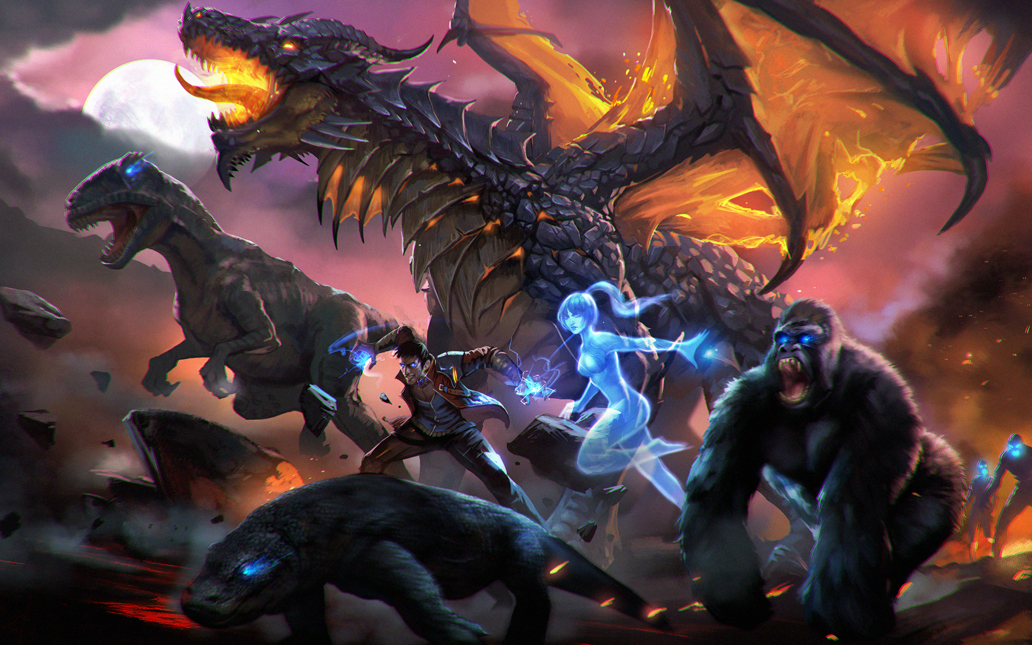 Download Fantasy Battle HD Wallpaper by Kay Huang