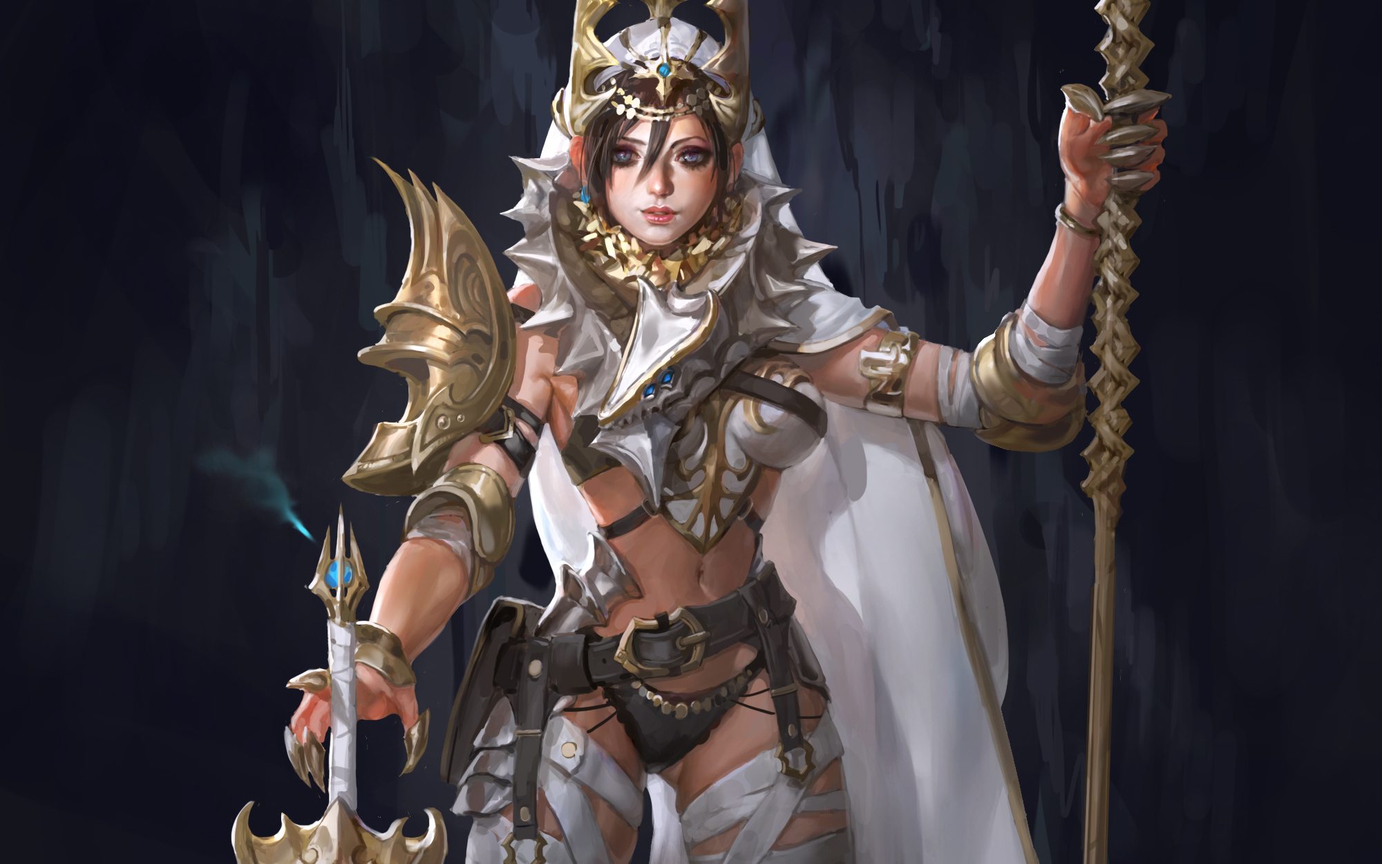 Epic Fantasy Woman Warrior HD Wallpaper by inshoo1