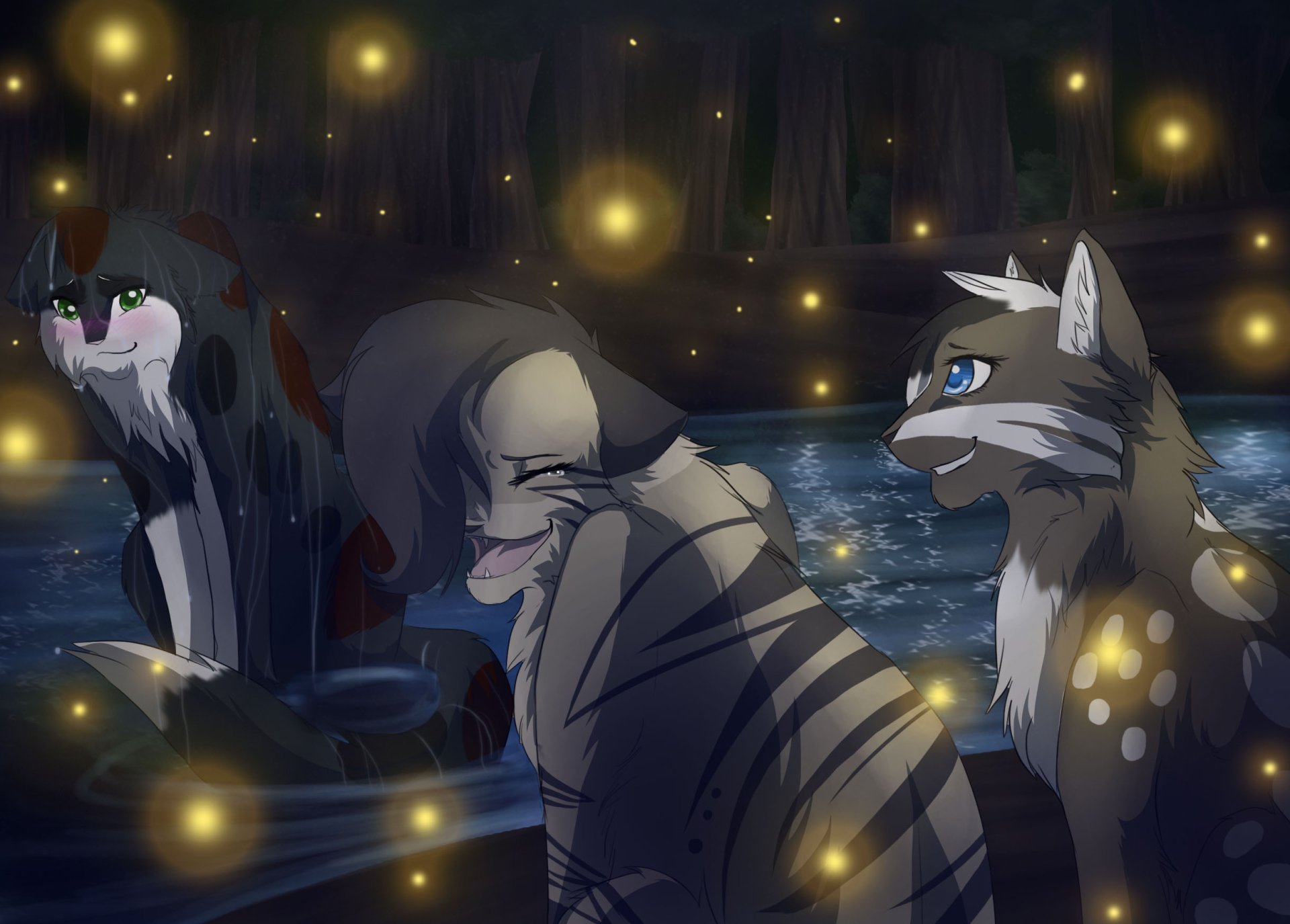 Starlit Feline Spirits — Fantasy Animal HD Wallpaper by riverspirit456 ...